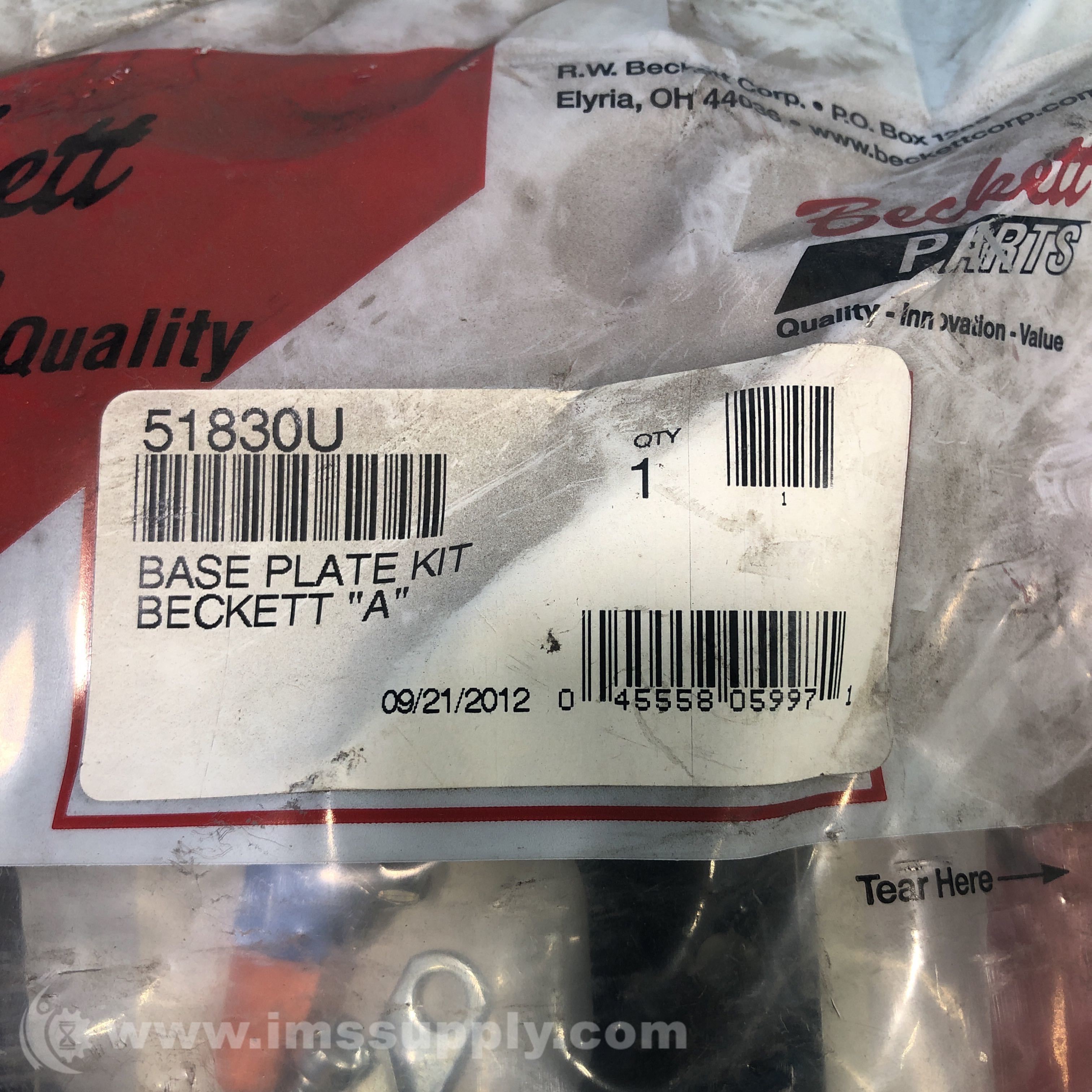 Beckett 51830U A Base Plate Kit - IMS Supply