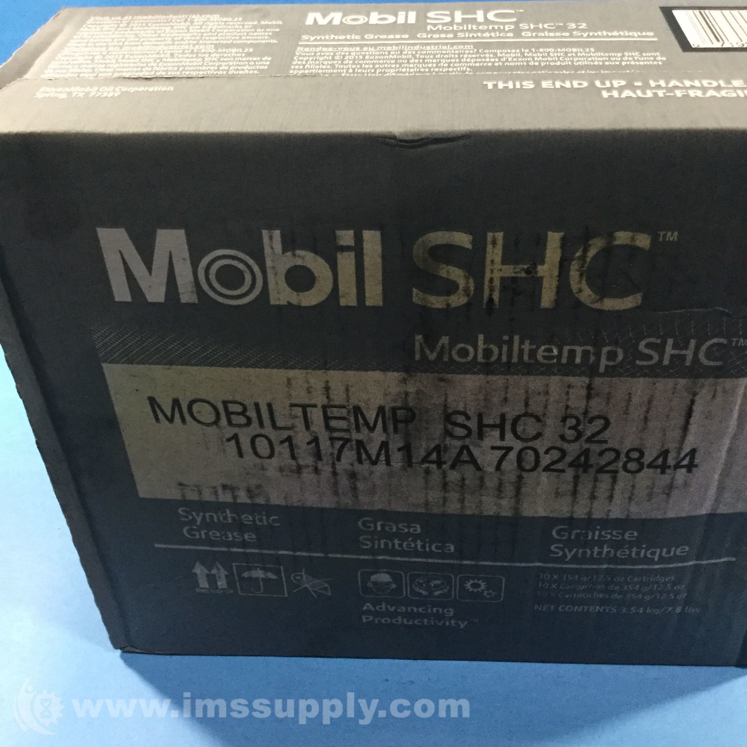 Mobil Mobiltemp SHC-32 Grease, 12.5 oz Cartridges, Box of 10 - IMS Supply