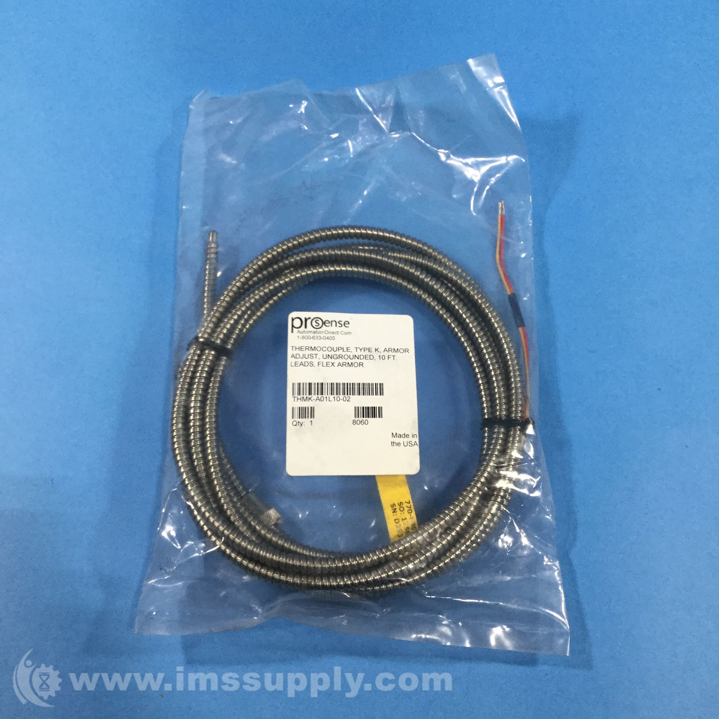 ProSense THMK-A01L10-02 Thermocouple, 10 ft, Armor Adjustable - IMS Supply