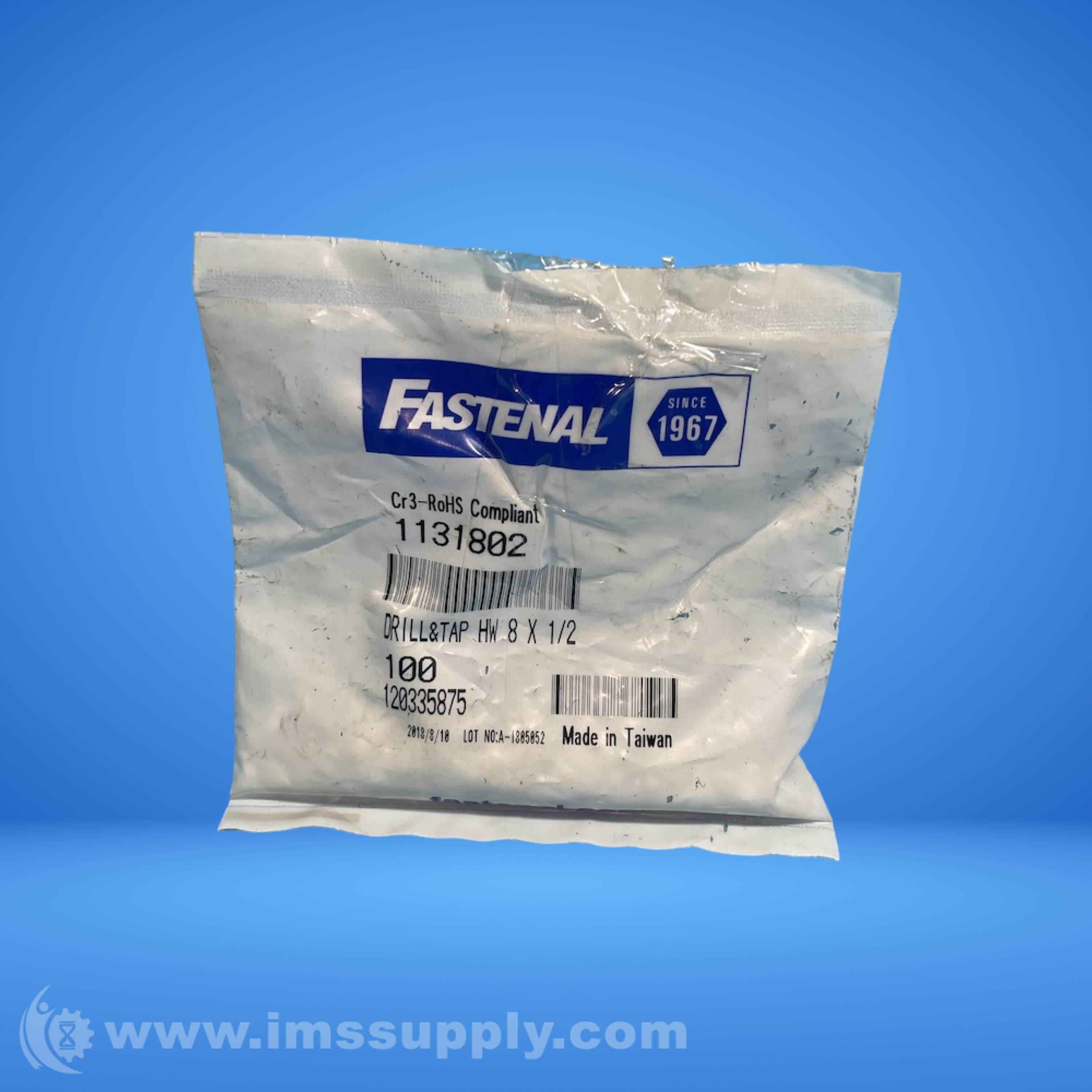 Fastenal 1131802 Hex Head Self-Drilling Screw Bag of 100 - IMS Supply