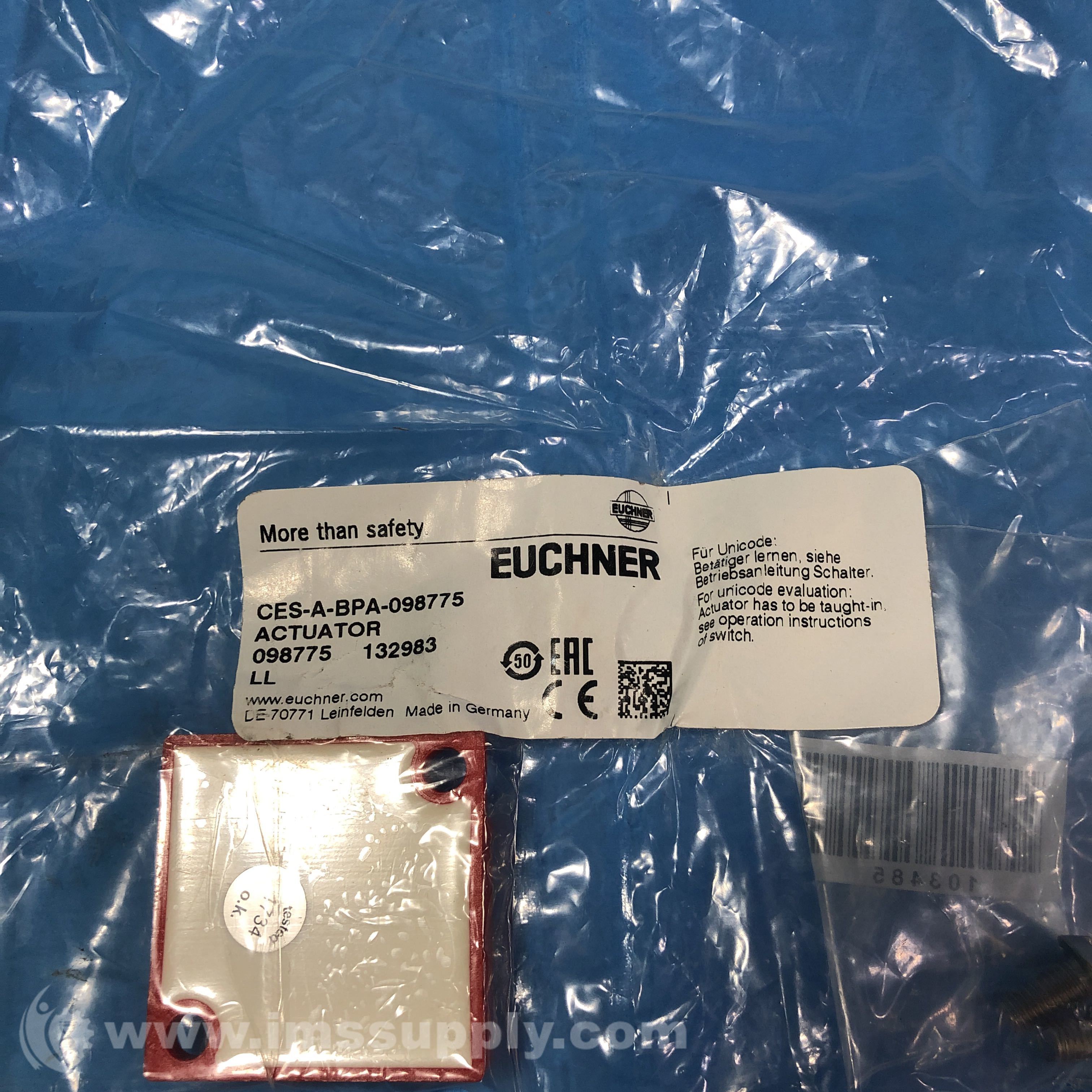 Euchner CES-A-BPA-098775 Actuator CES, Cube-Shaped Design - IMS Supply