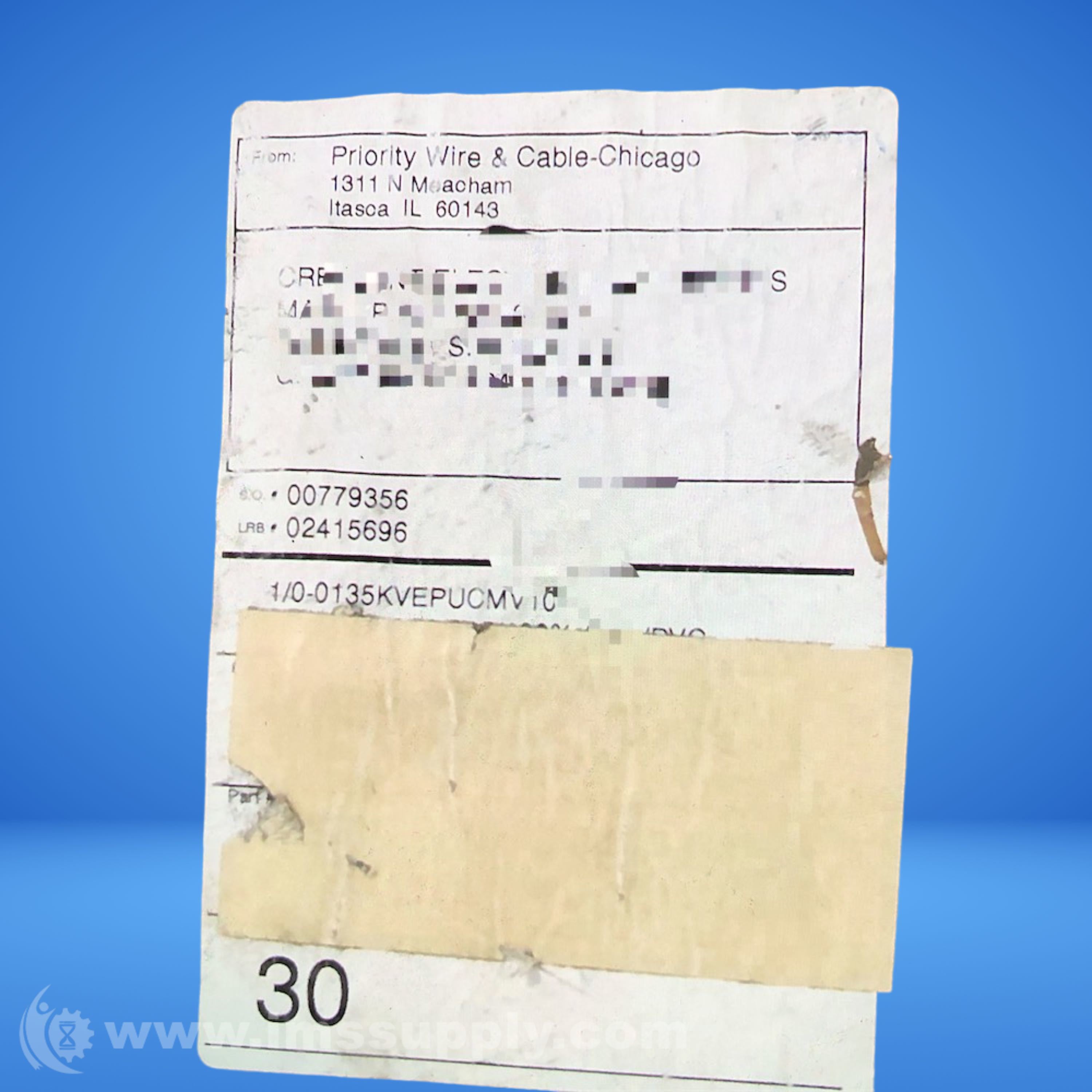 Priority Wire & Cable, Inc. 1/0-0135KVEPUCMV105 Wire Spool of 30' - IMS ...