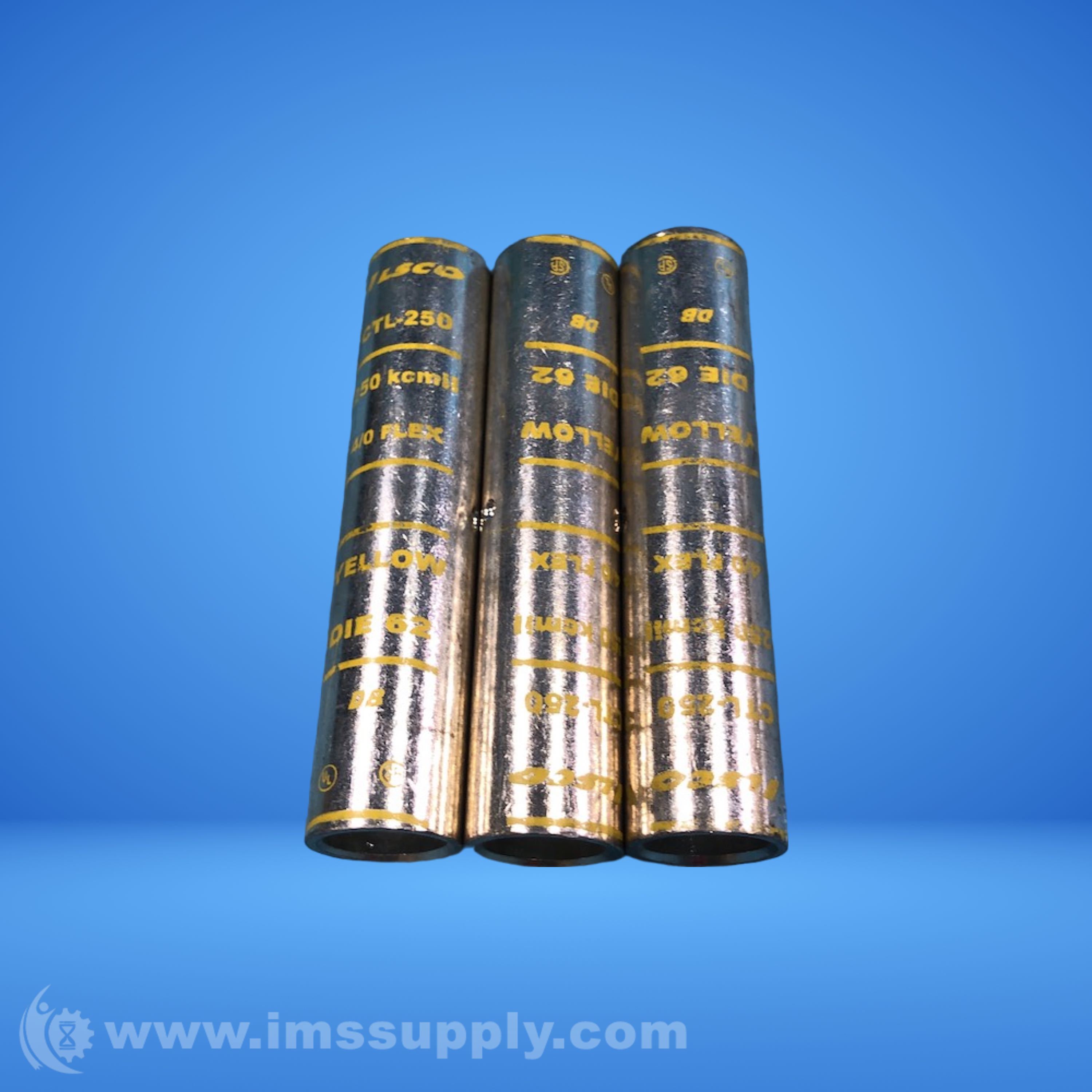 Ilsco CTL-250 Pack of 3 Copper Standard Barrel Connector - IMS Supply