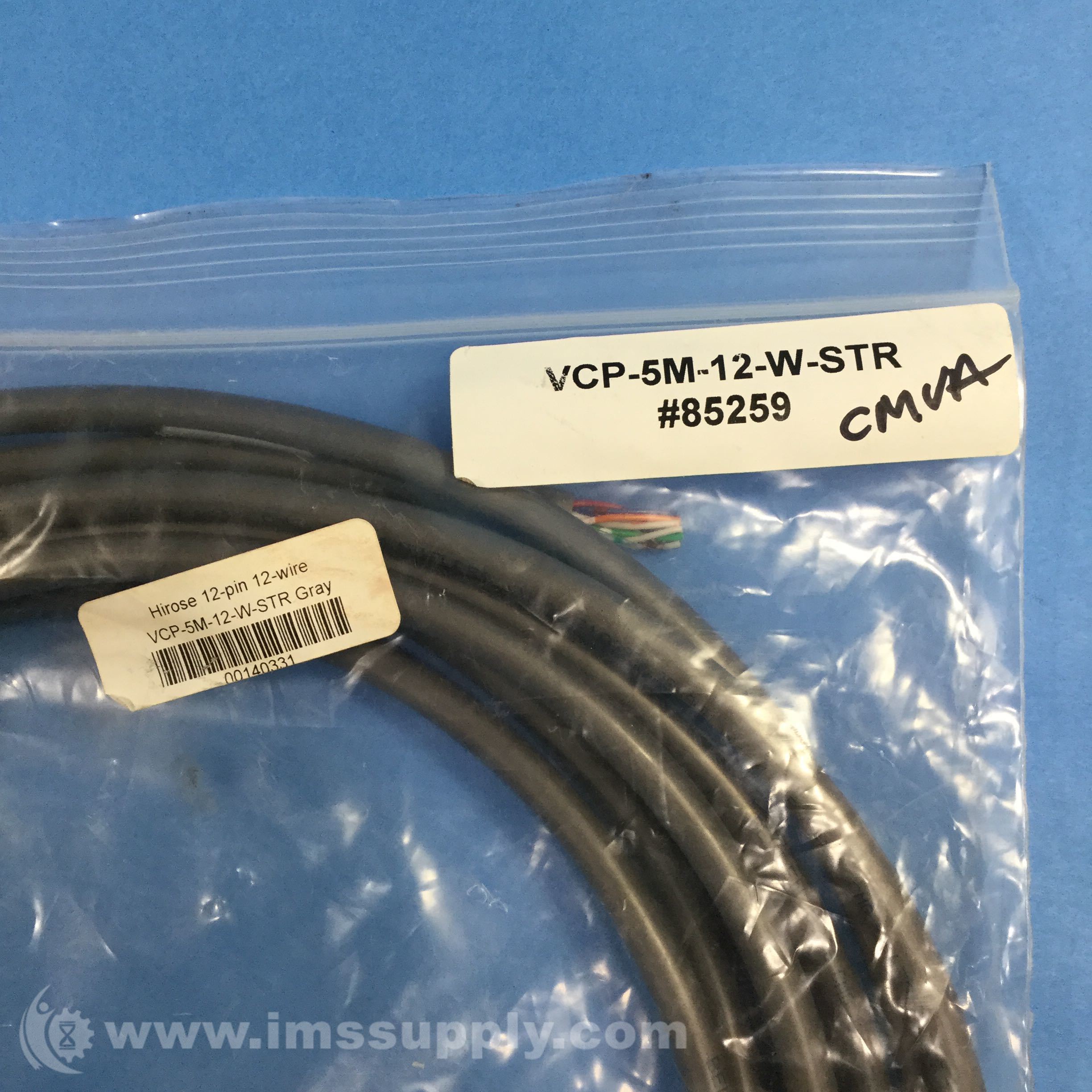 Hirose Electric VCP-5M-12-W-STR Cable with Solder View - IMS Supply