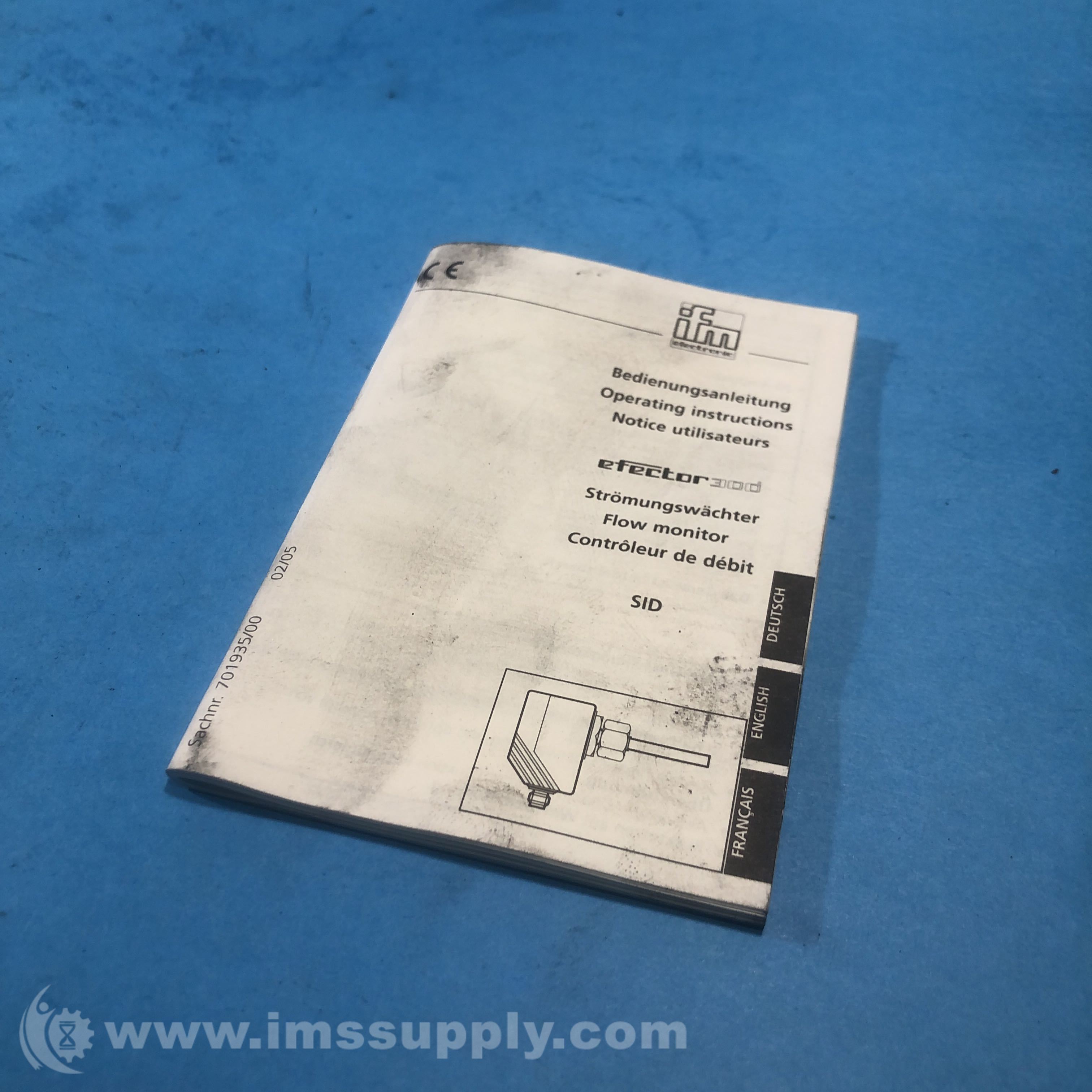 Ifm SID10ADBFPKG/US SI1000 Flow Monitor 20-36VDC 10 LED - IMS Supply