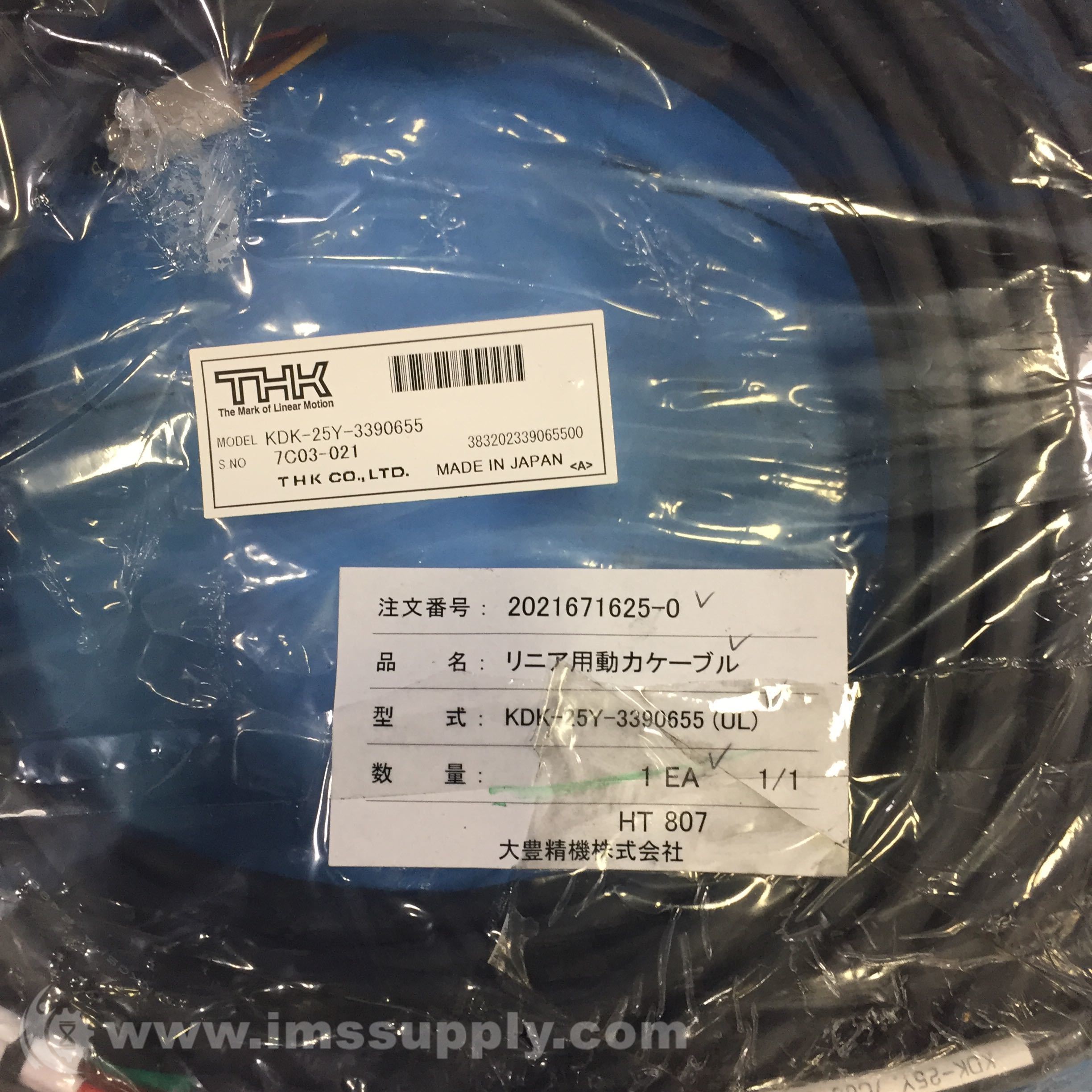 THK KDK-25Y-3390655 Actuator Power Cable - IMS Supply