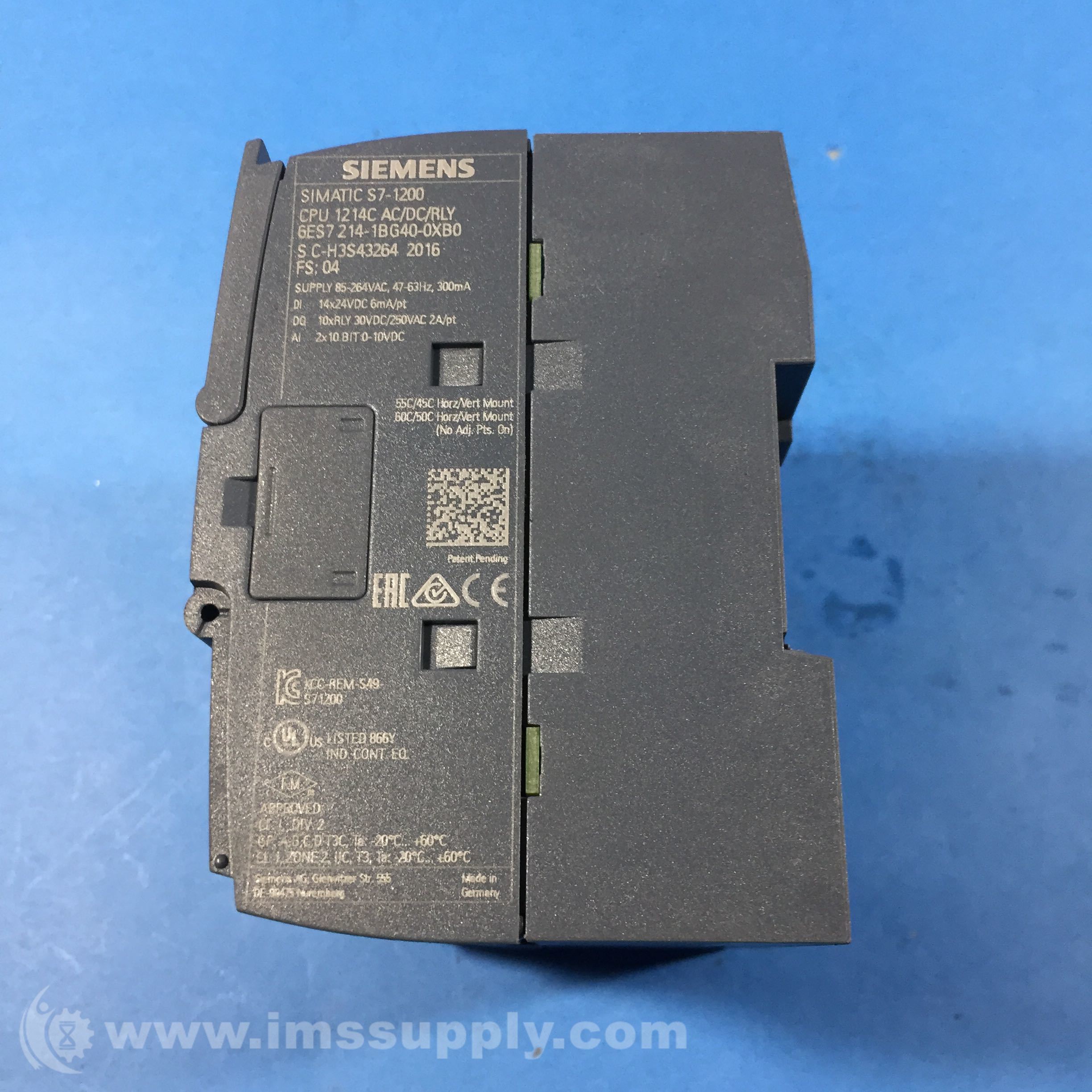 Siemens 6ES7214-1BG40-0XB0 S7-1200 Compact CPU - IMS Supply