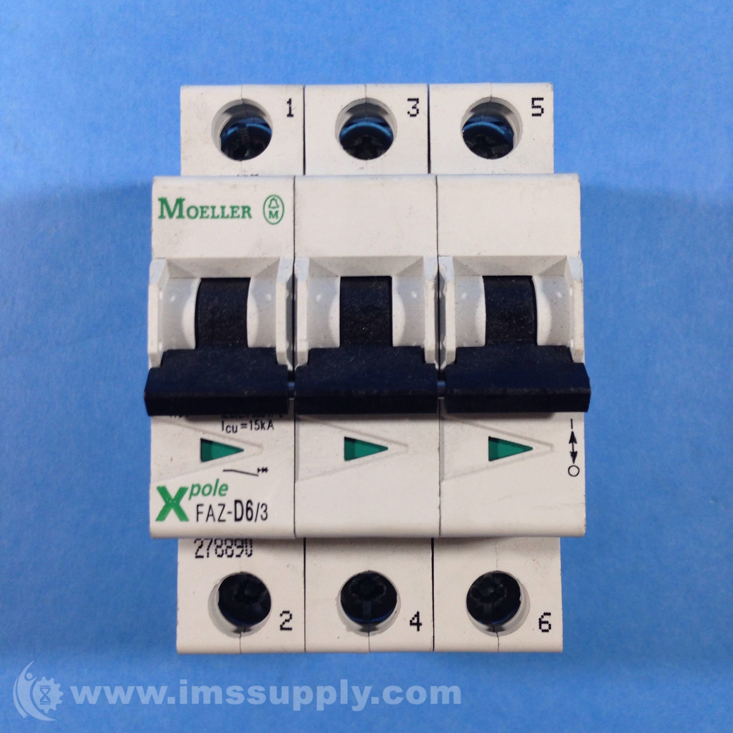 Moeller Electric FAZ-D6/3 Over Current Switch - IMS Supply