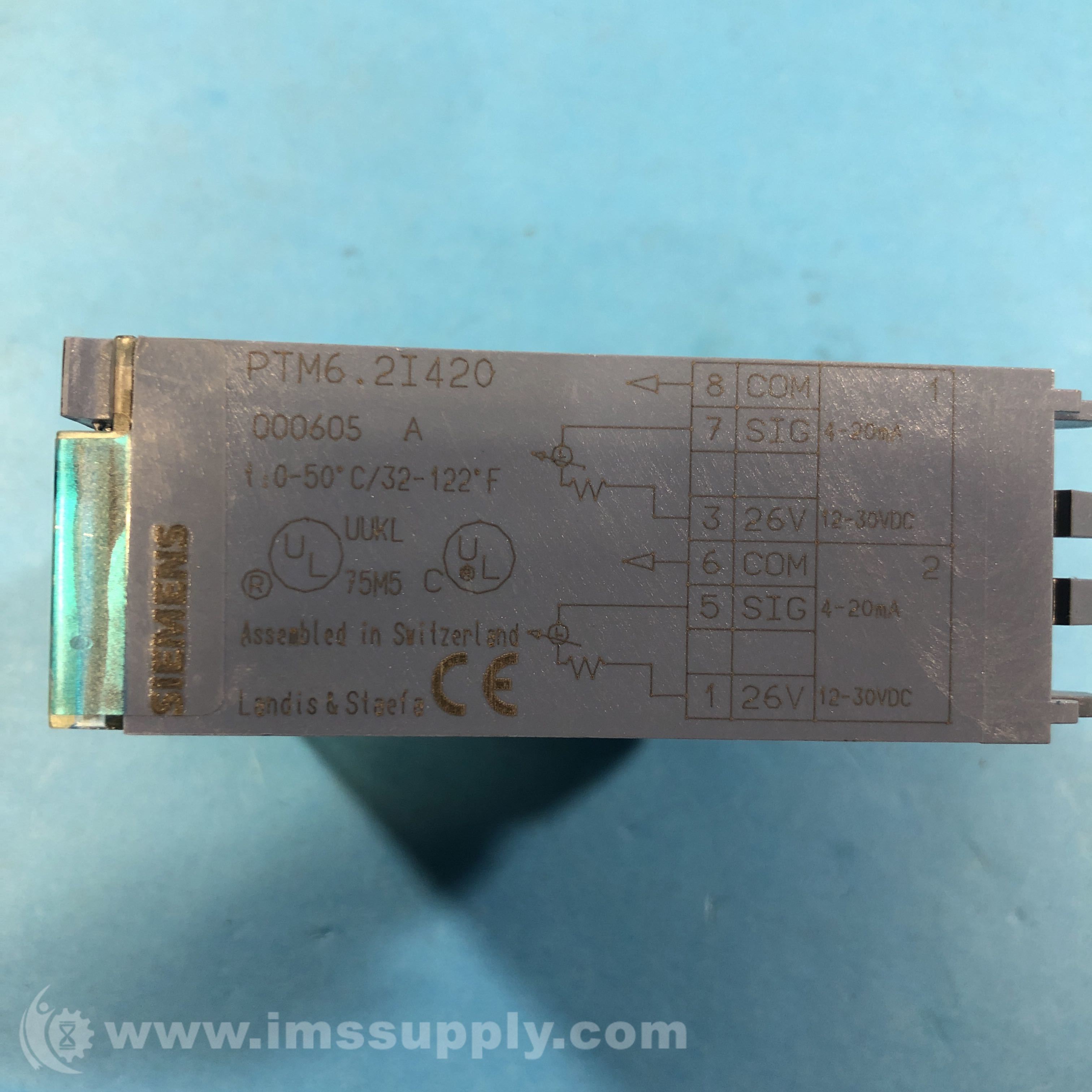 Siemens PTM6.2I420 Point Termination Module Analog Input 4-20 MA - IMS ...