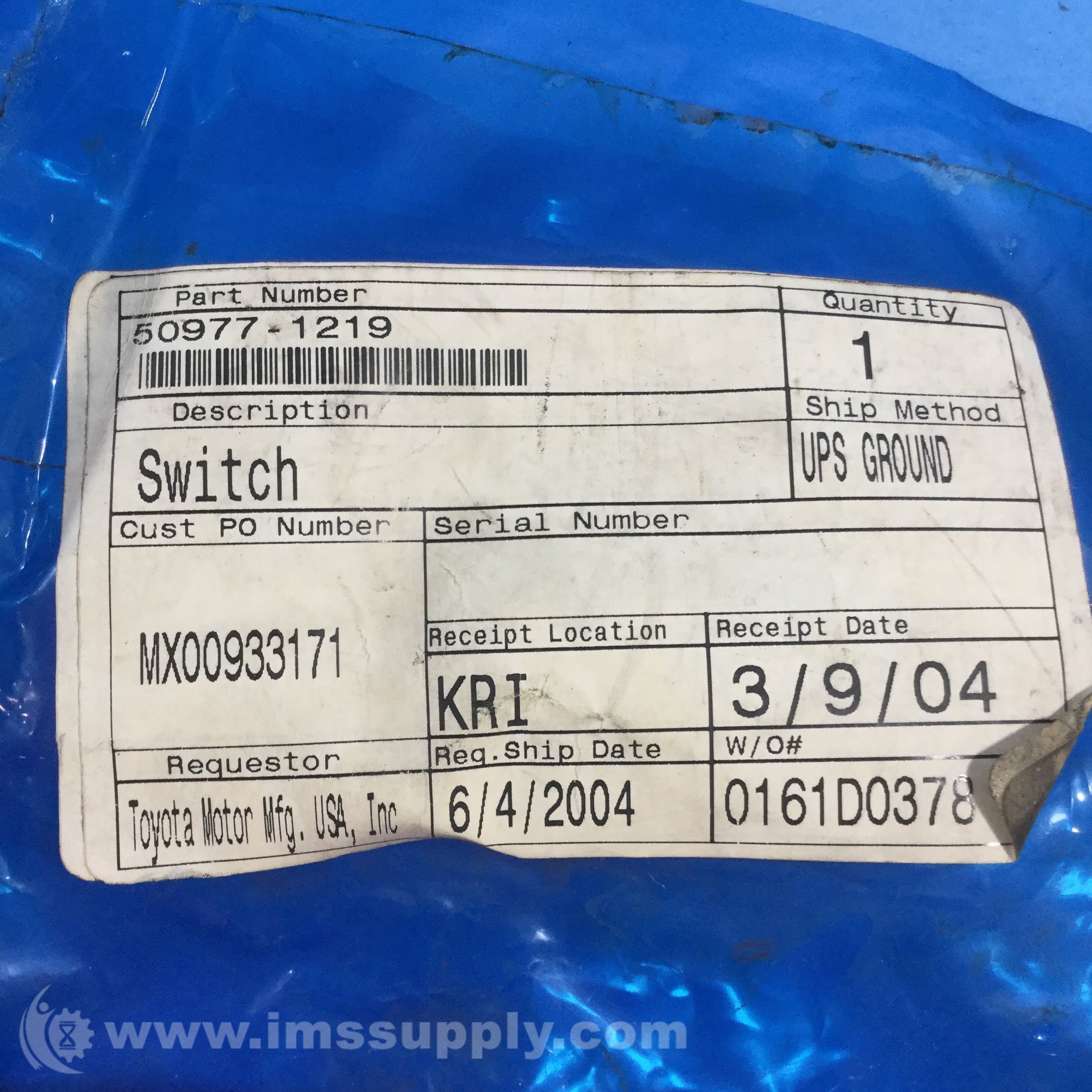 KAWASAKI Robotics Switch 50977-1219 - IMS Supply