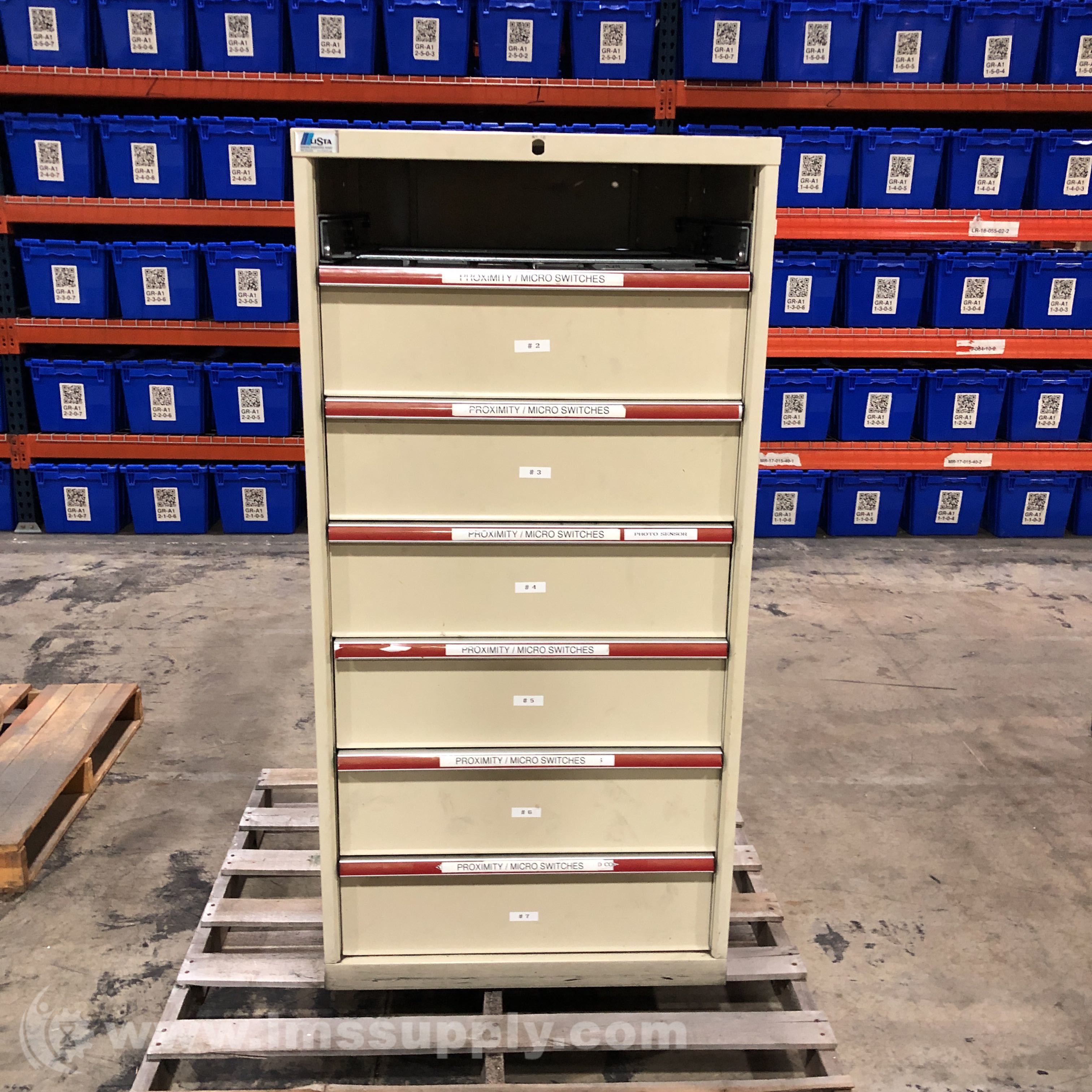 Lista 1 Row 7 Drawer Storage Cabinet Various Drawer Sizes - IMS Supply
