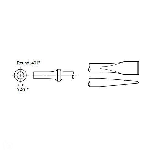 Chicago Pneumatic A046080 FLAT CHISEL SHANK ROUND .401'' - IMS Supply
