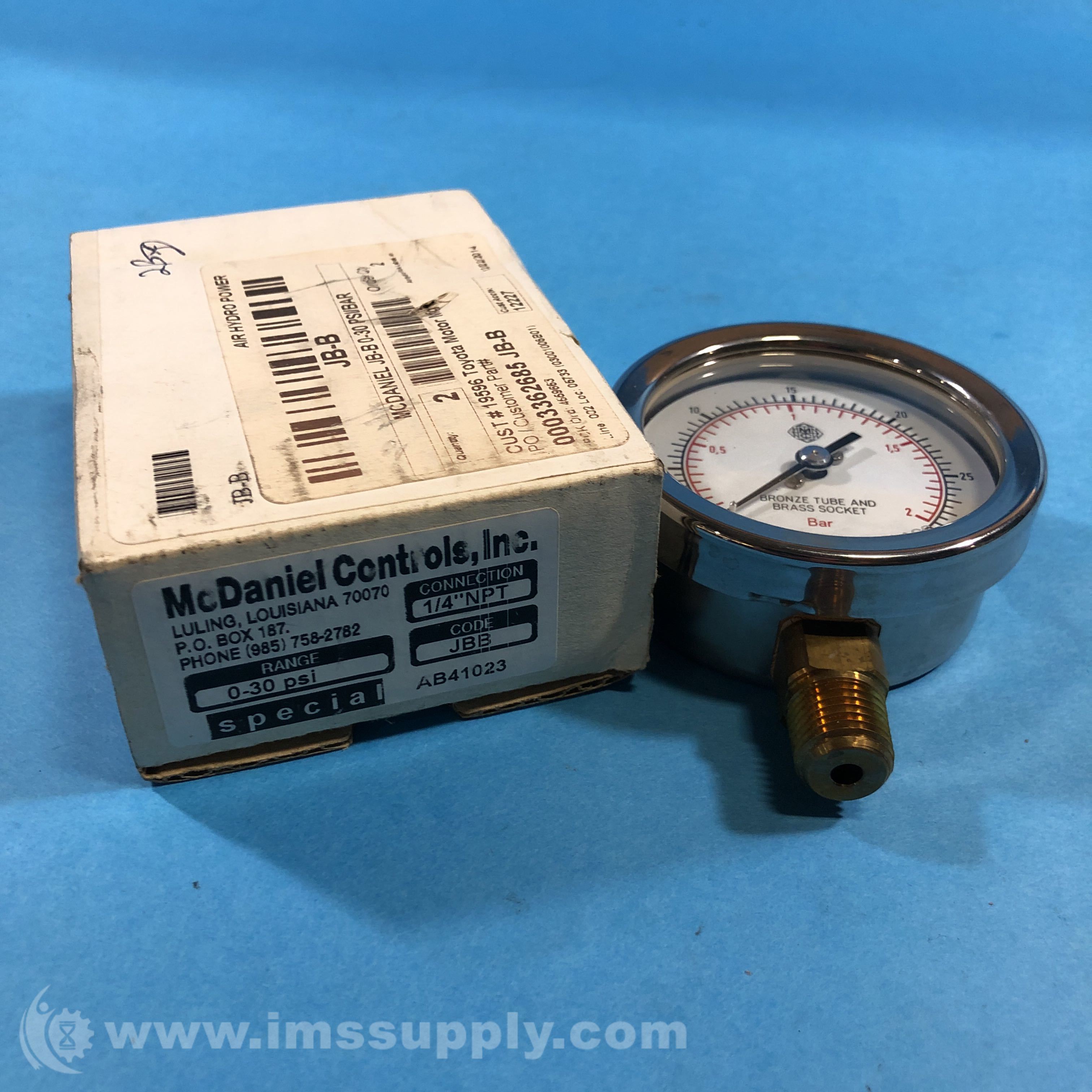 Mcdaniel Controls JB-B Box of 2 Model J Gauge 2 1/2 Dial Size - IMS Supply