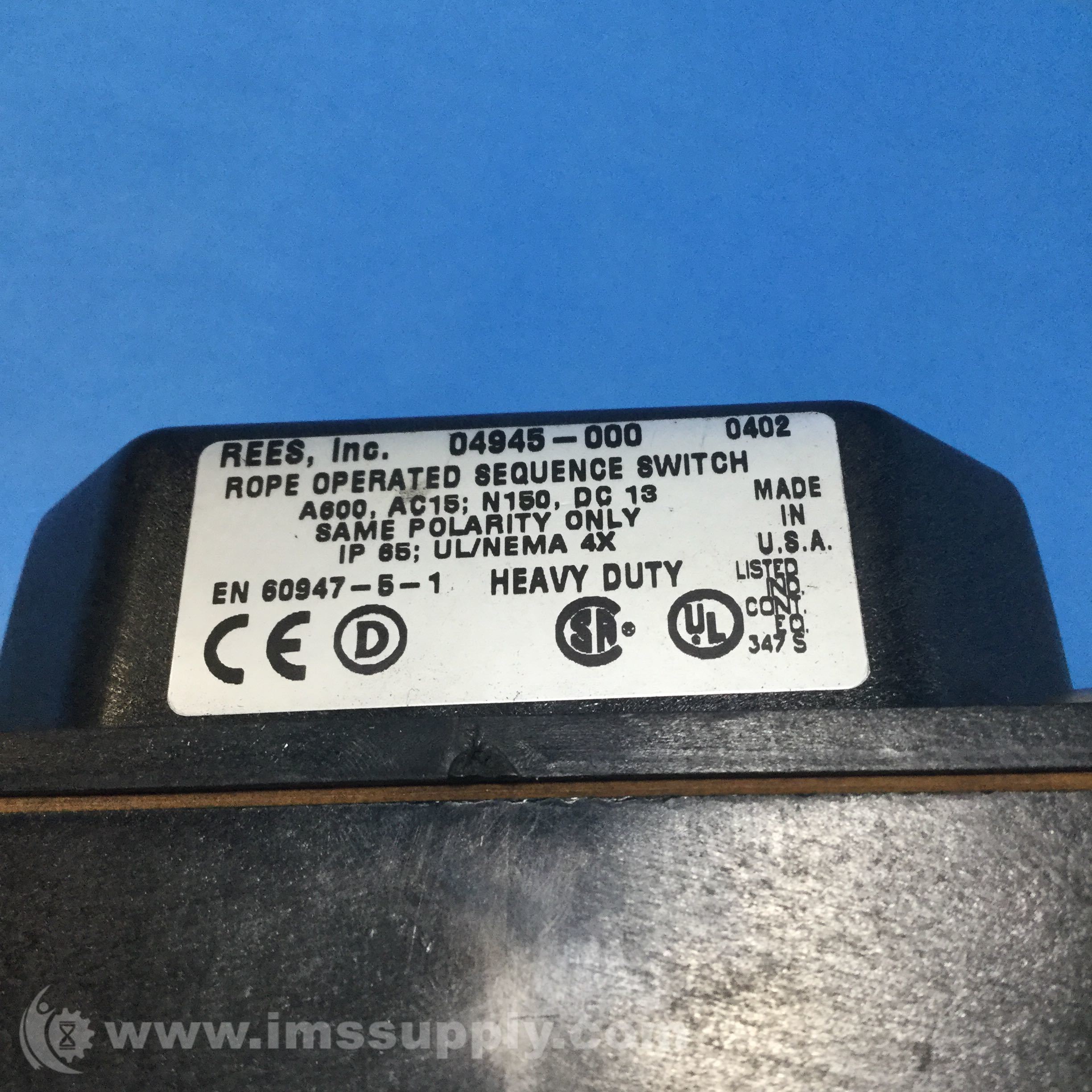 Reese Inc 04945-000 Rope Operated Sequence Switches - IMS Supply