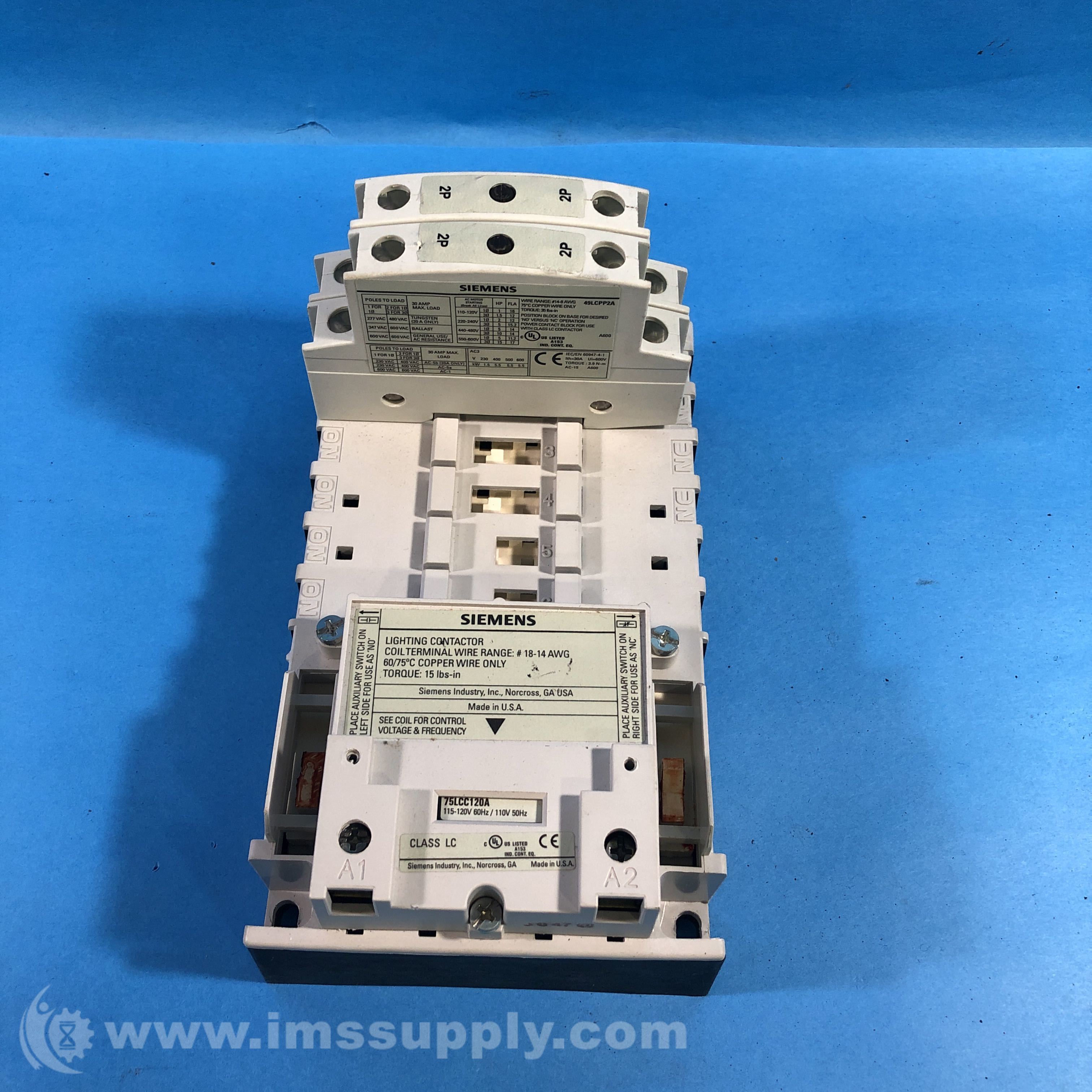 Siemens 75LCC120A Lighting Contactor Rack - IMS Supply