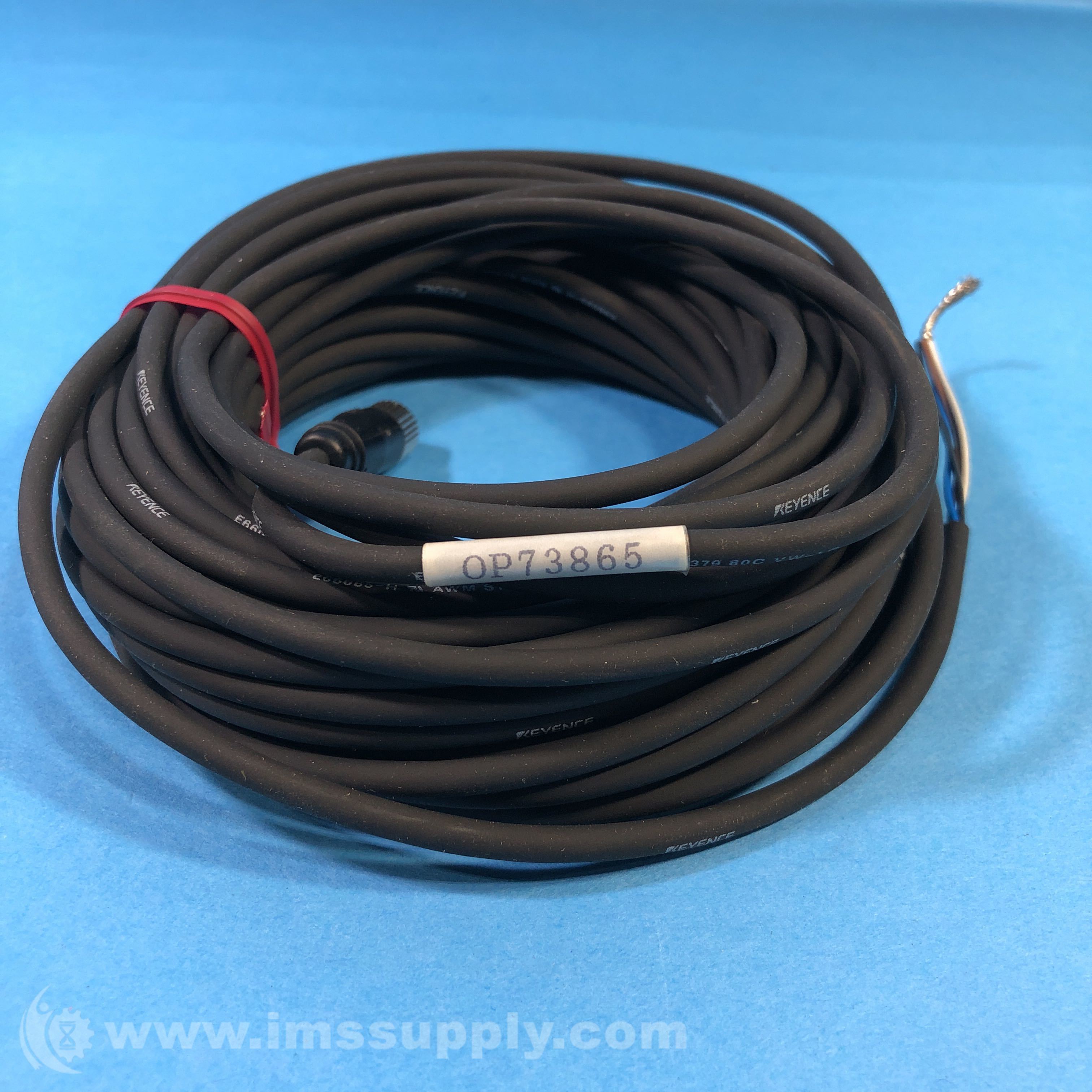 Keyence OP-73865 M8 4-Pin Female to Flying Leads Cable - IMS Supply