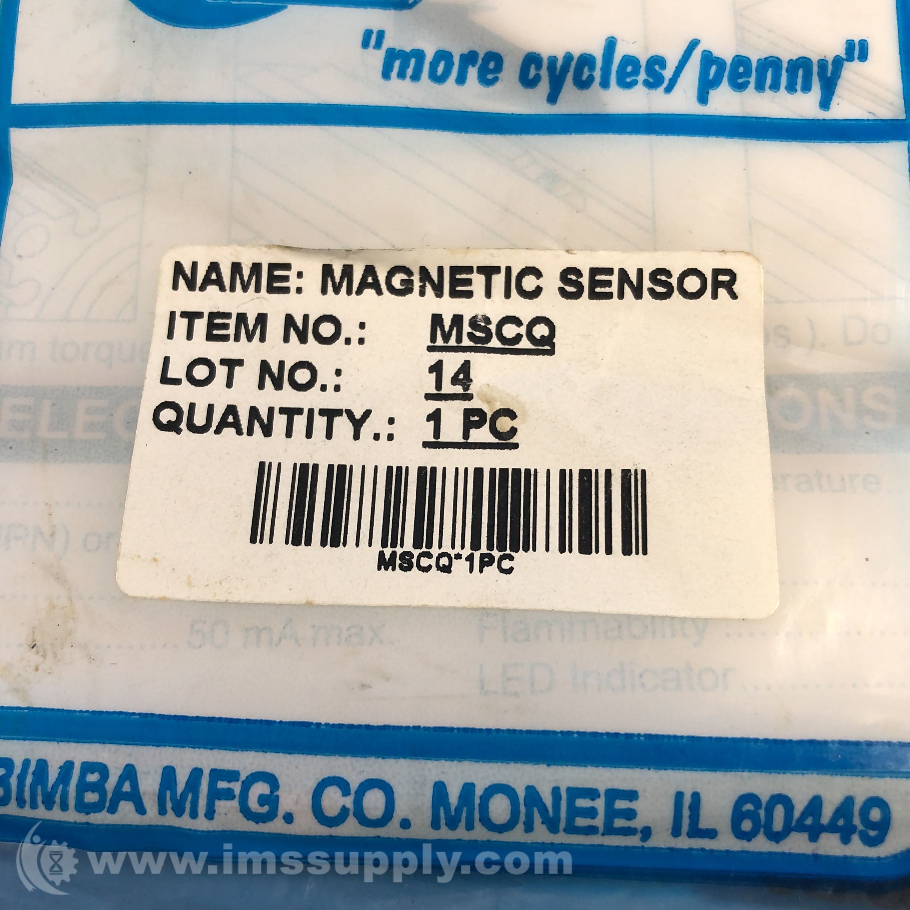 Bimba MSCQ Magnetic Sensor - IMS Supply