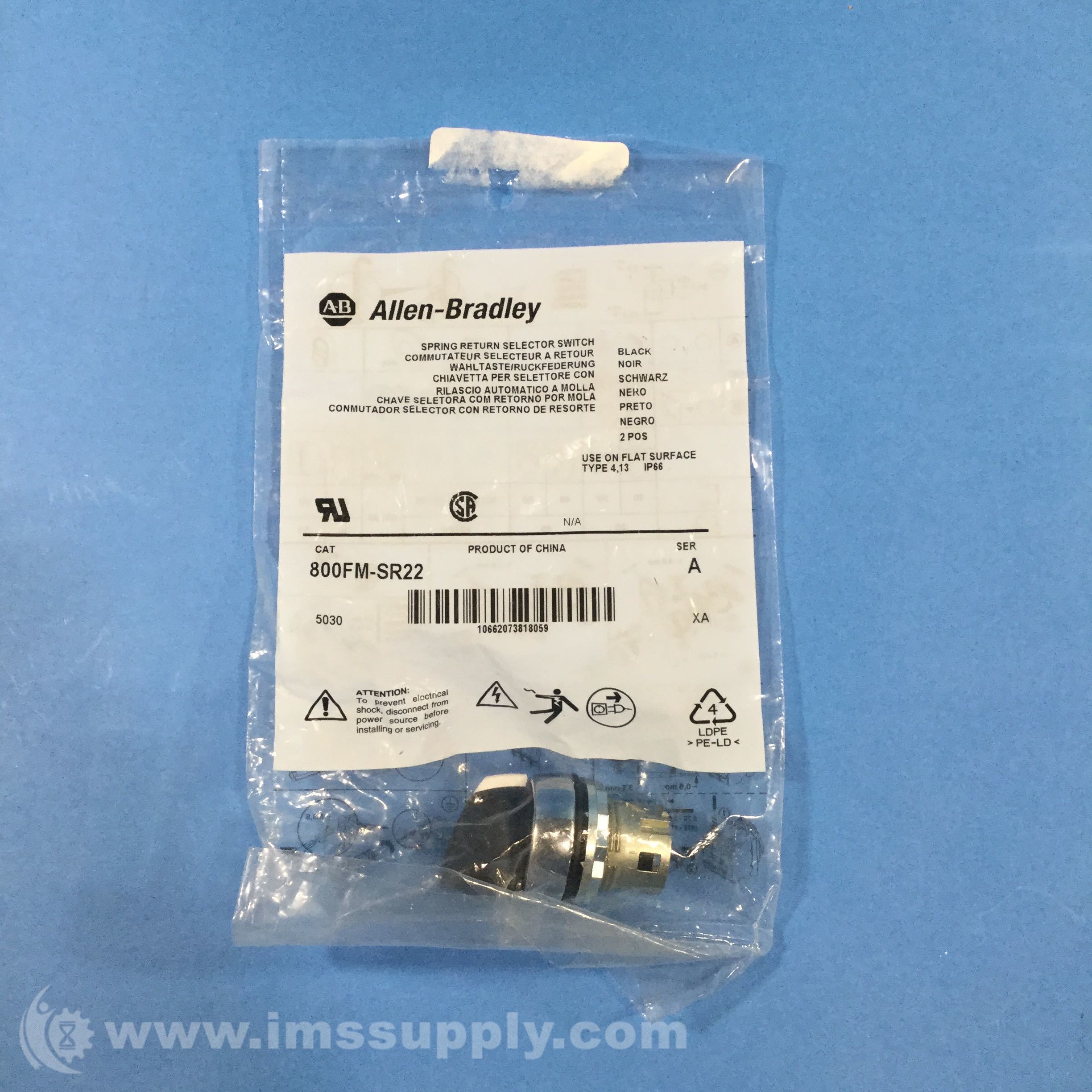 Allen Bradley 800FM-SR22 Series A Selector Switch, 22.5mm - IMS Supply