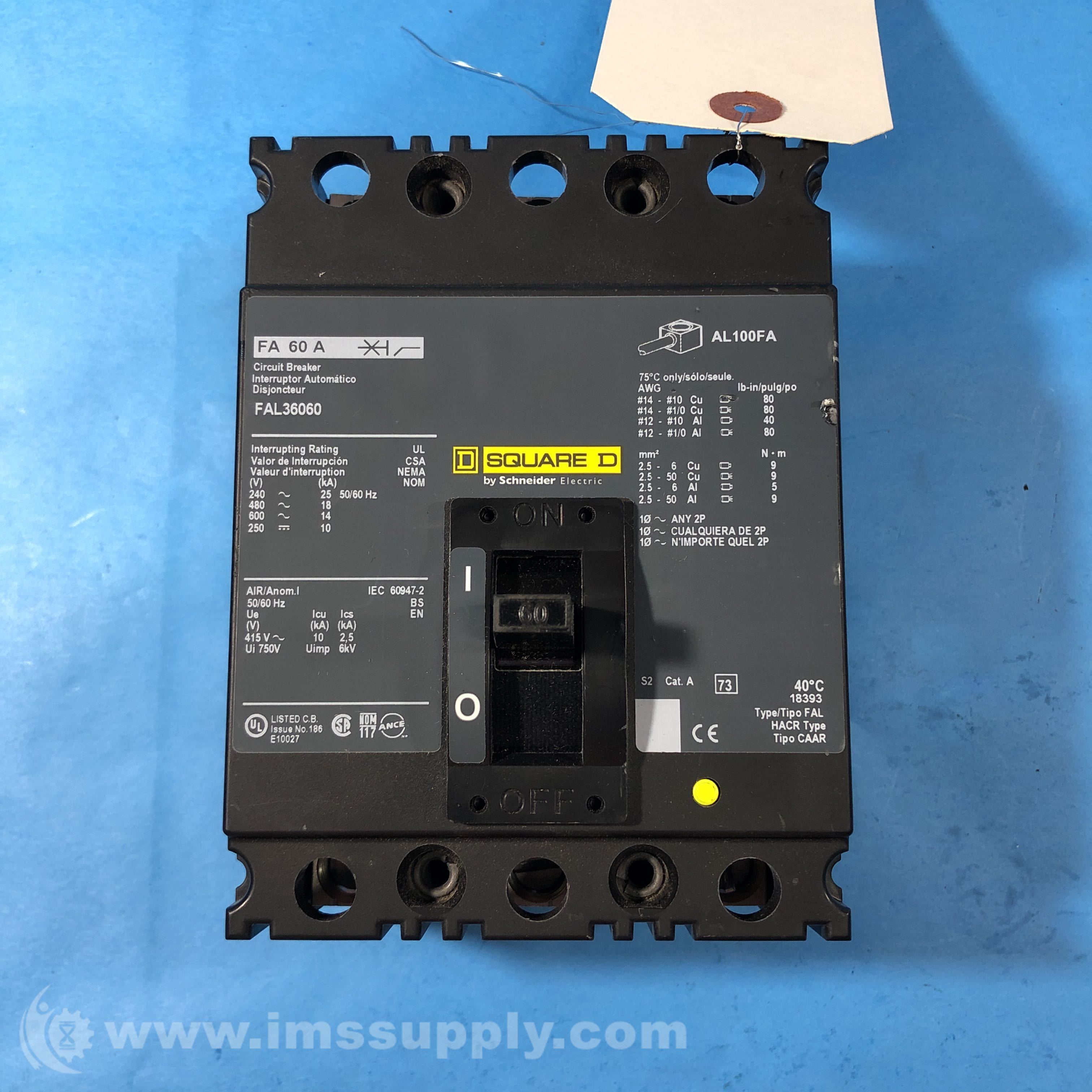 Square D FAL36060 3 Pole Circuit Breaker - IMS Supply