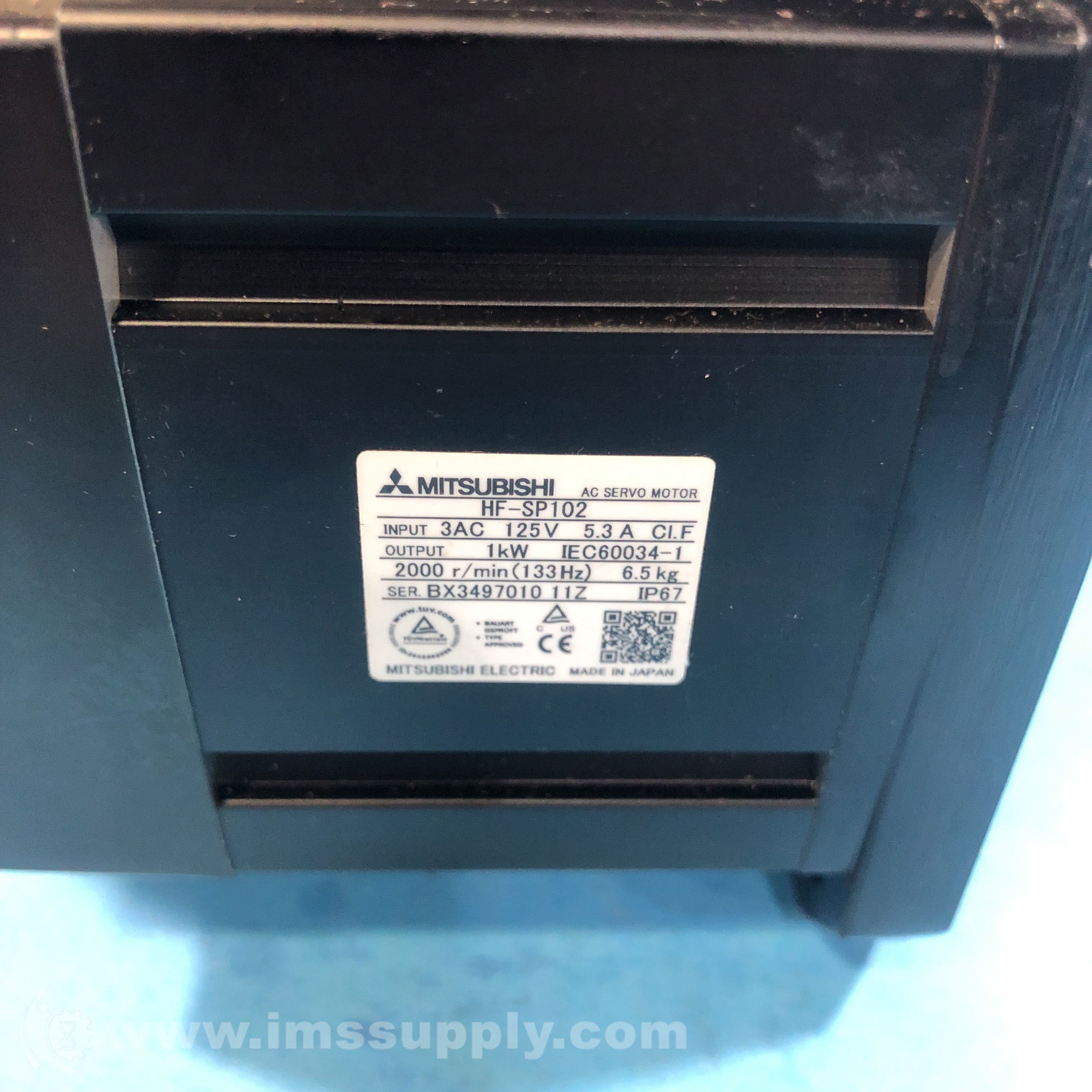 Mitsubishi HF-SP102 AC Servo Motor 2000RPM - IMS Supply