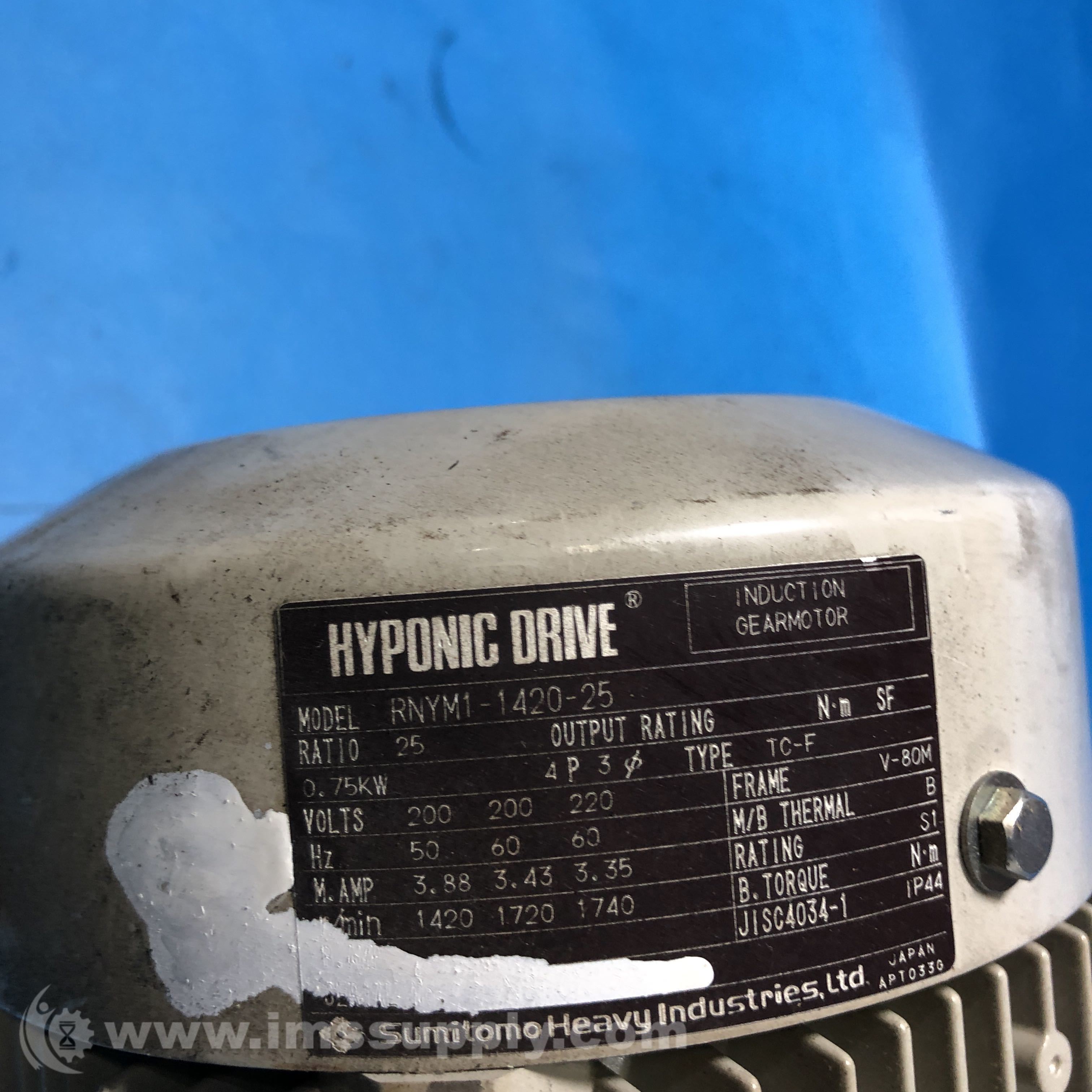 Sumitomo Heavy Industries RNYM1-1420-25 Hyponic Drive - IMS Supply