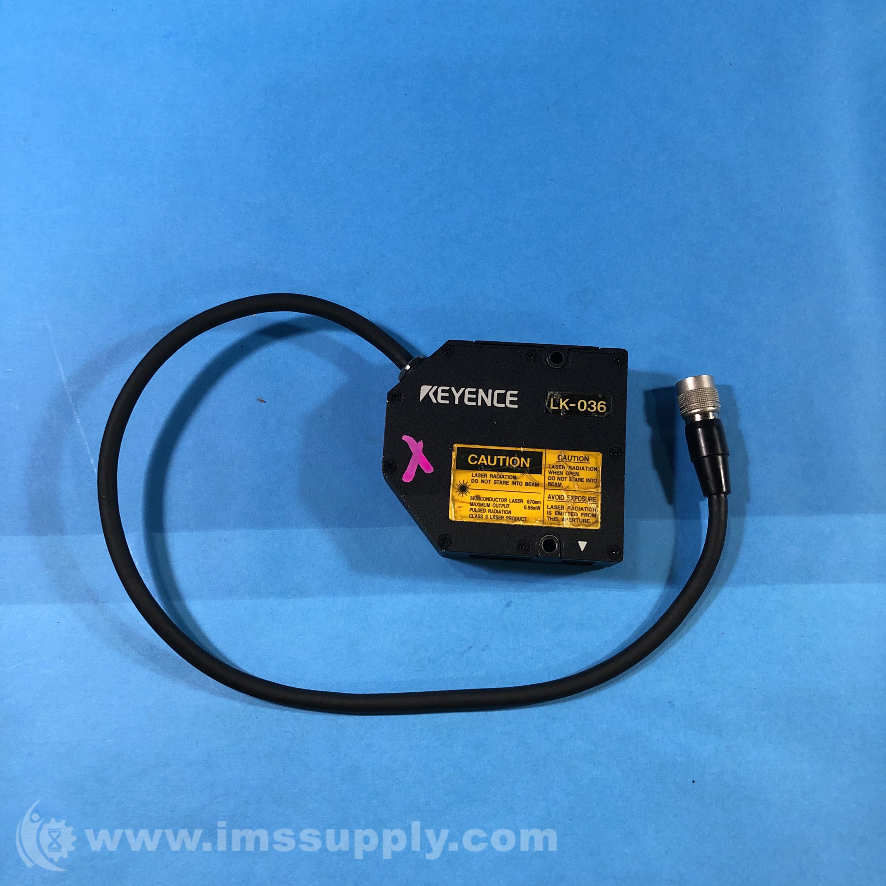 Keyence LK-036 Laser Displacement Sensor Head 670nm - IMS Supply
