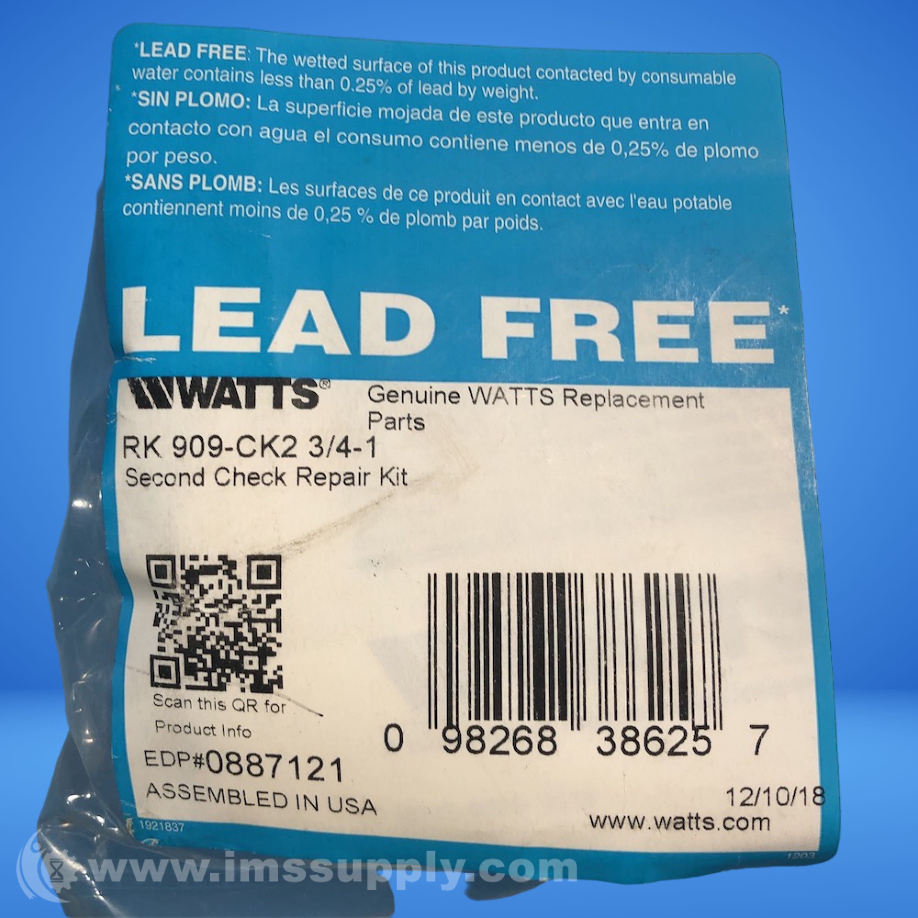 Watts RK 909-CK2 3/4-1 - IMS Supply