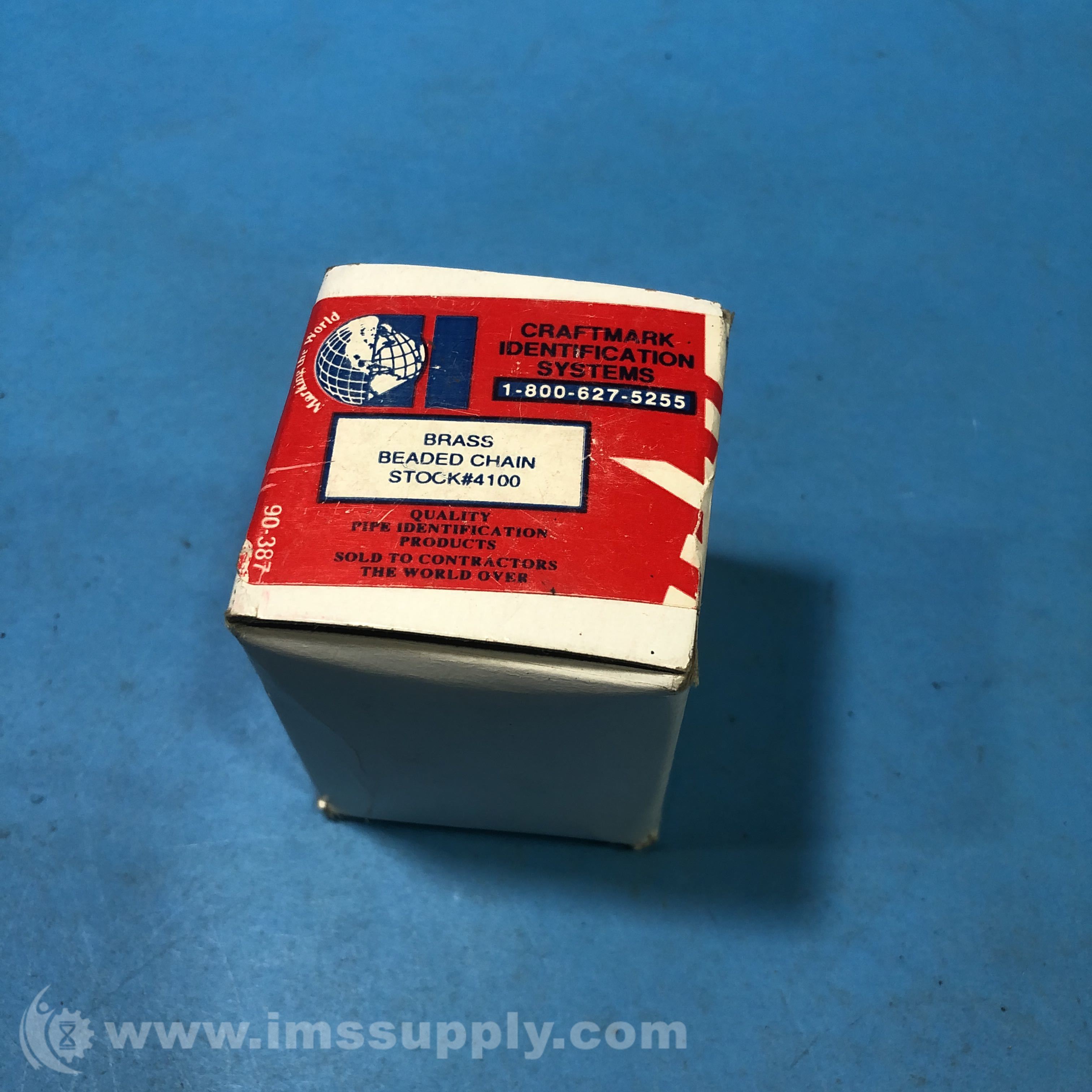 Craftmark Identification 4100 Box of 100 Brass Beaded Chains - IMS Supply