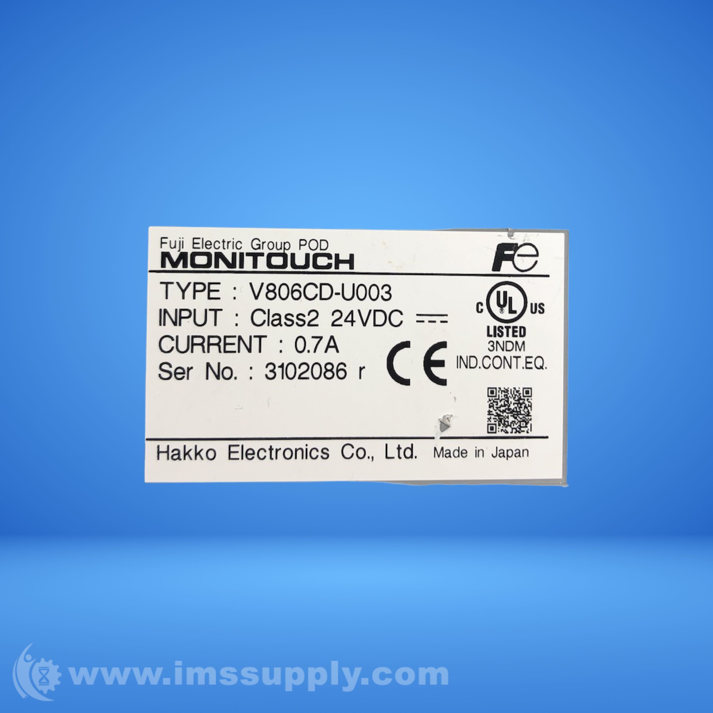 Fuji Electric Co V806CD-U003 Operator Interface Panel - IMS Supply