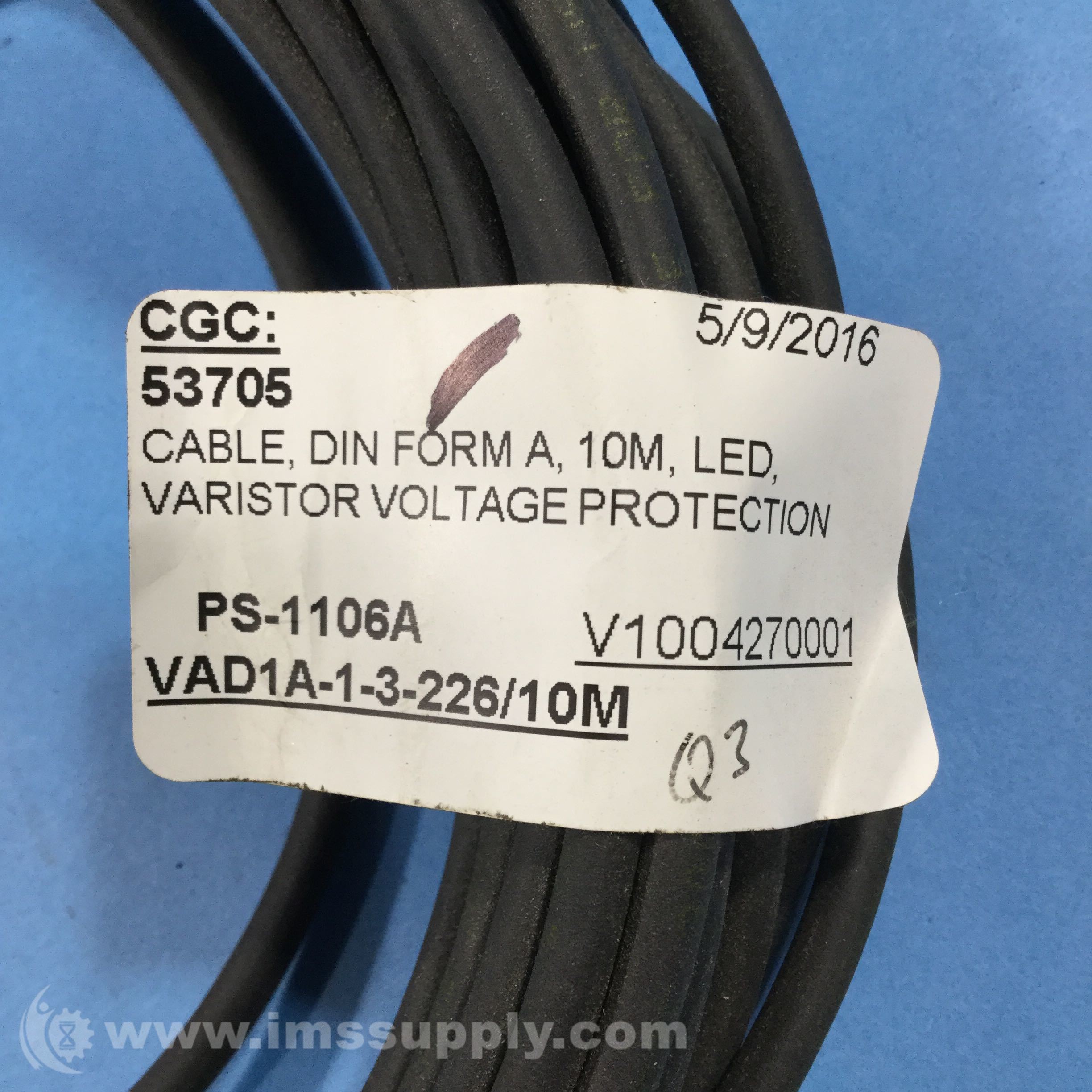 Lumberg VAD1A-1-3-226/10M DIN Valve Adaptor Cable, DIN Form A - IMS Supply