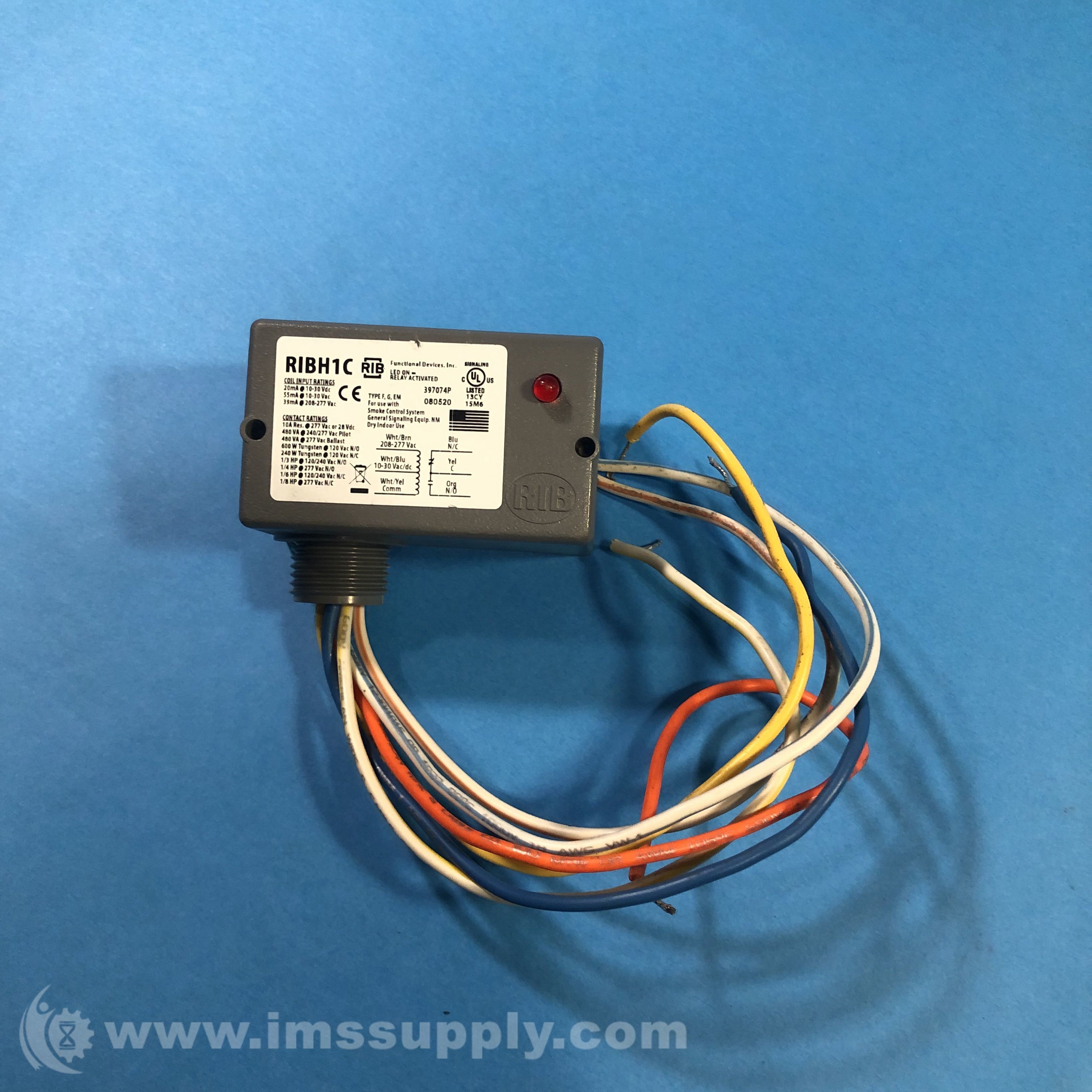 RIB RIBH1C Enclosed Pre-Wired Relay, 10A@277VAC, SPDT - IMS Supply