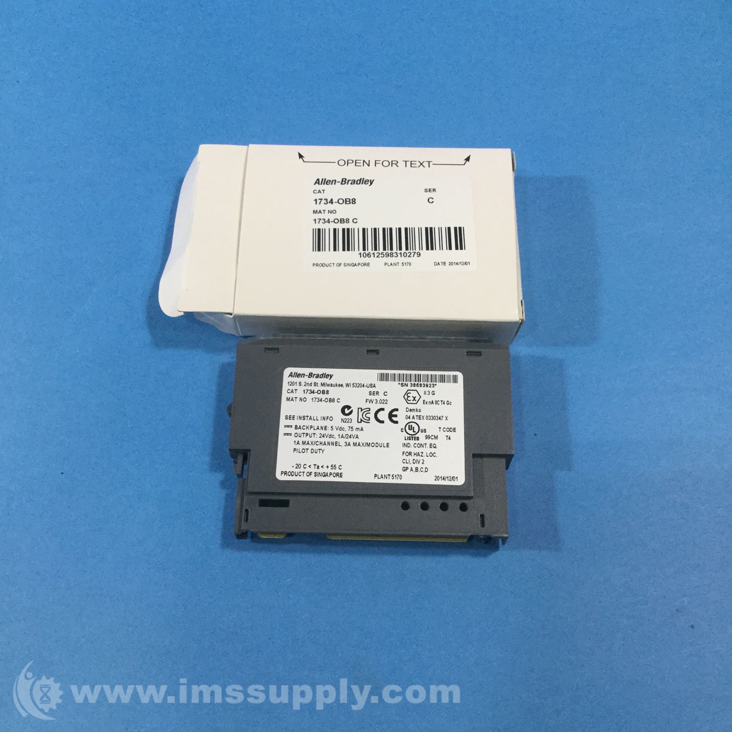 Allen Bradley 1734-OB8 I/O Module, 24VDC, 8 Current Sourcing, 75m - IMS ...