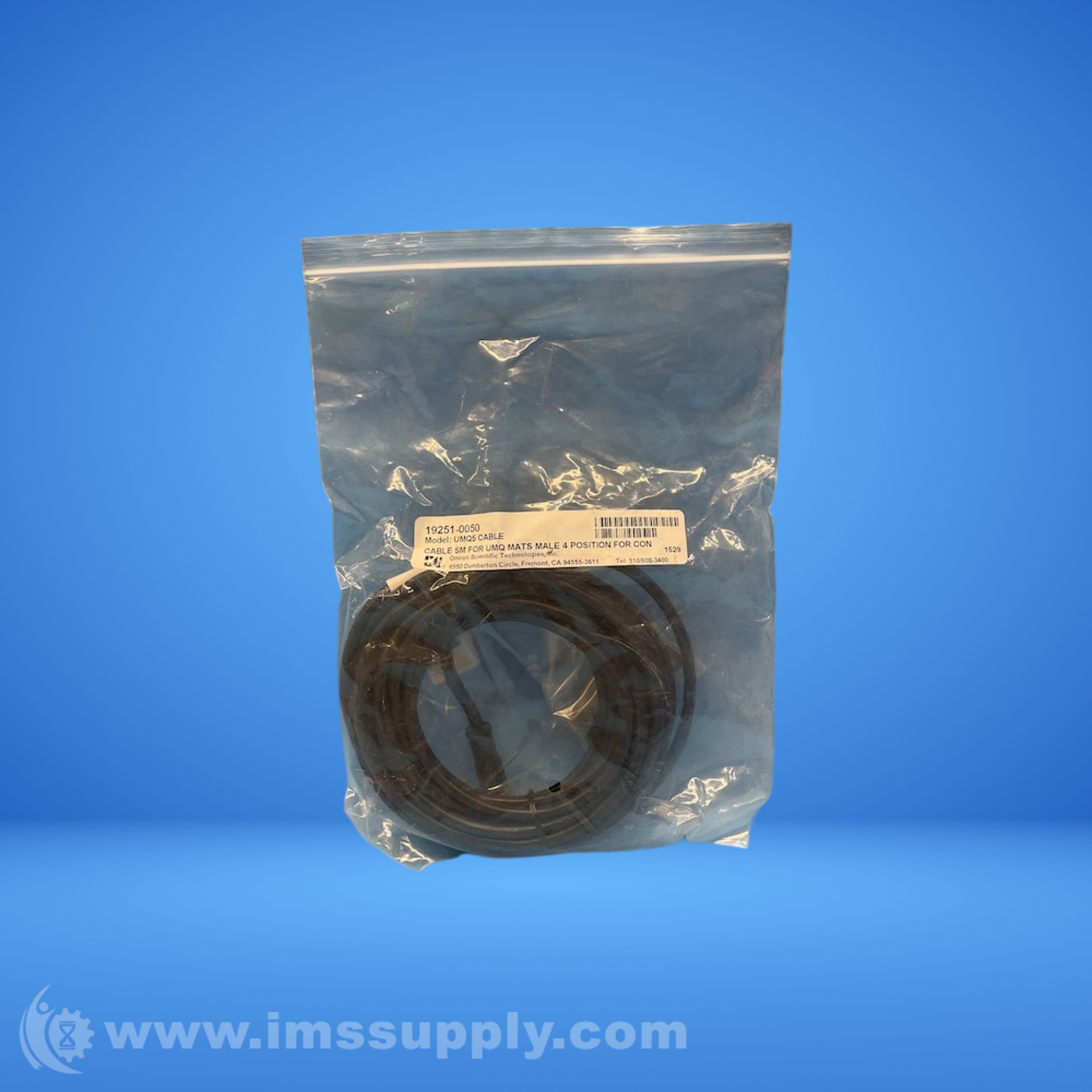Sti 19251-0050 Fiber-Optic Cable, 4-Pin, Male, 5m Long - IMS Supply