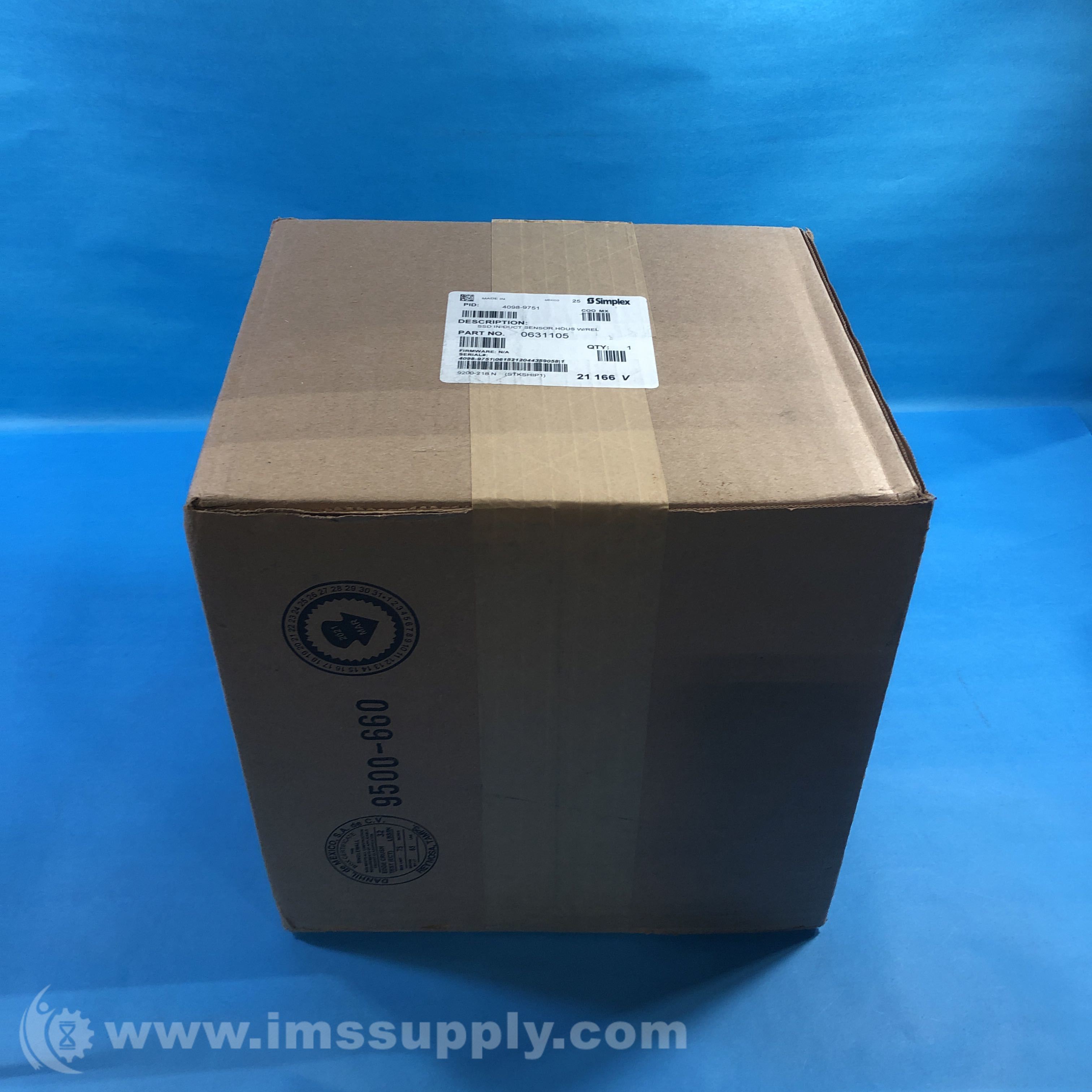 Simplex 4098-9751 TrueAlarm In-Duct Sensor Housing with Relay - IMS Supply