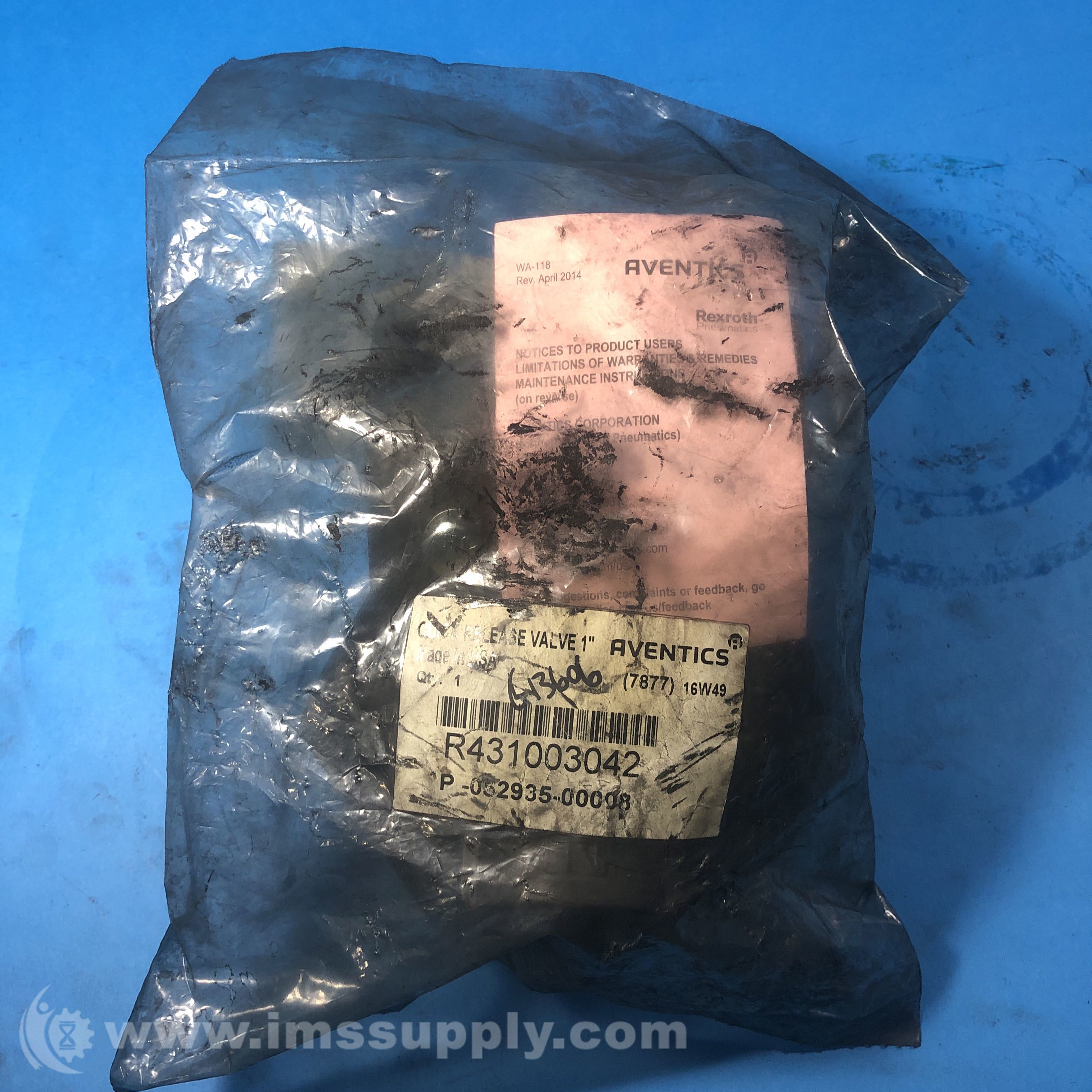 Aventics R431003042 Pneumatic Quick Exhaust Valve - IMS Supply