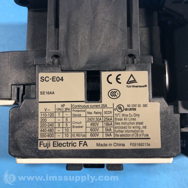 Fuji Electric SC-E04 Contactor 25AMP 24VDC Coil - IMS Supply