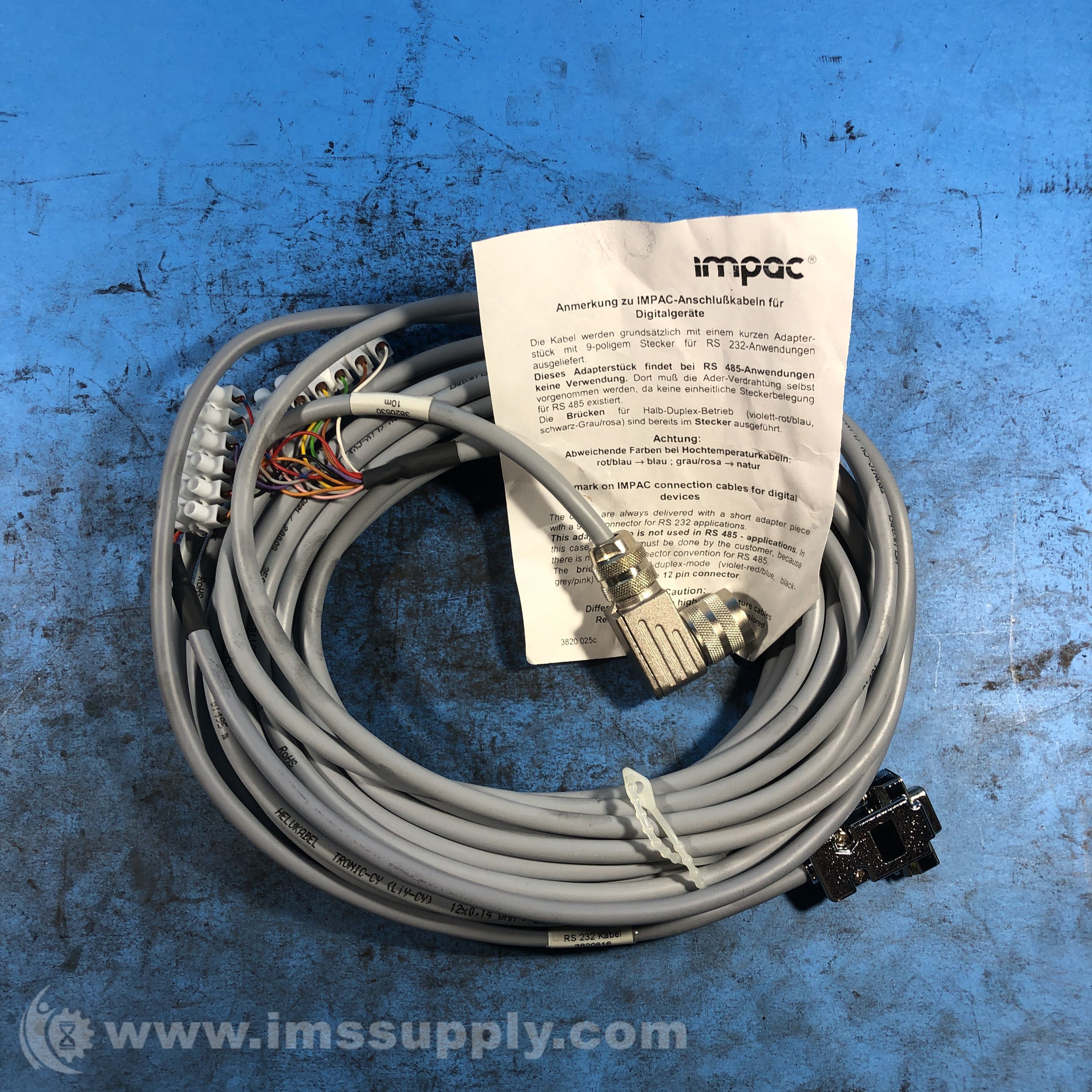 IMPAC Electronic 3820530 Pyrometer 12 Pin Cable, 90 Degree, 10 M - IMS ...