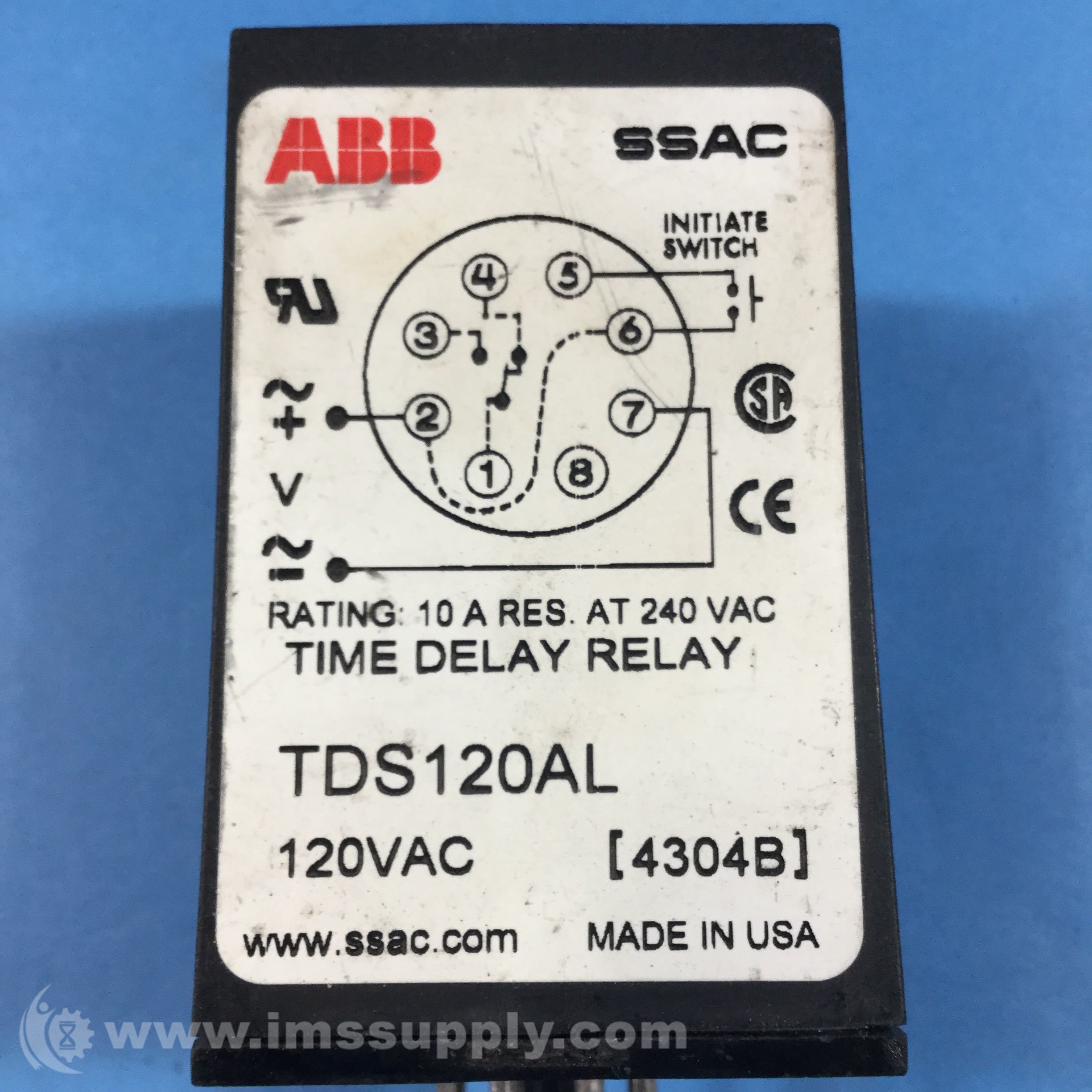ABB TDS120AL Timer Single Shot 120VAC Relay 1 1023s 8Pin SPDT LED - IMS ...