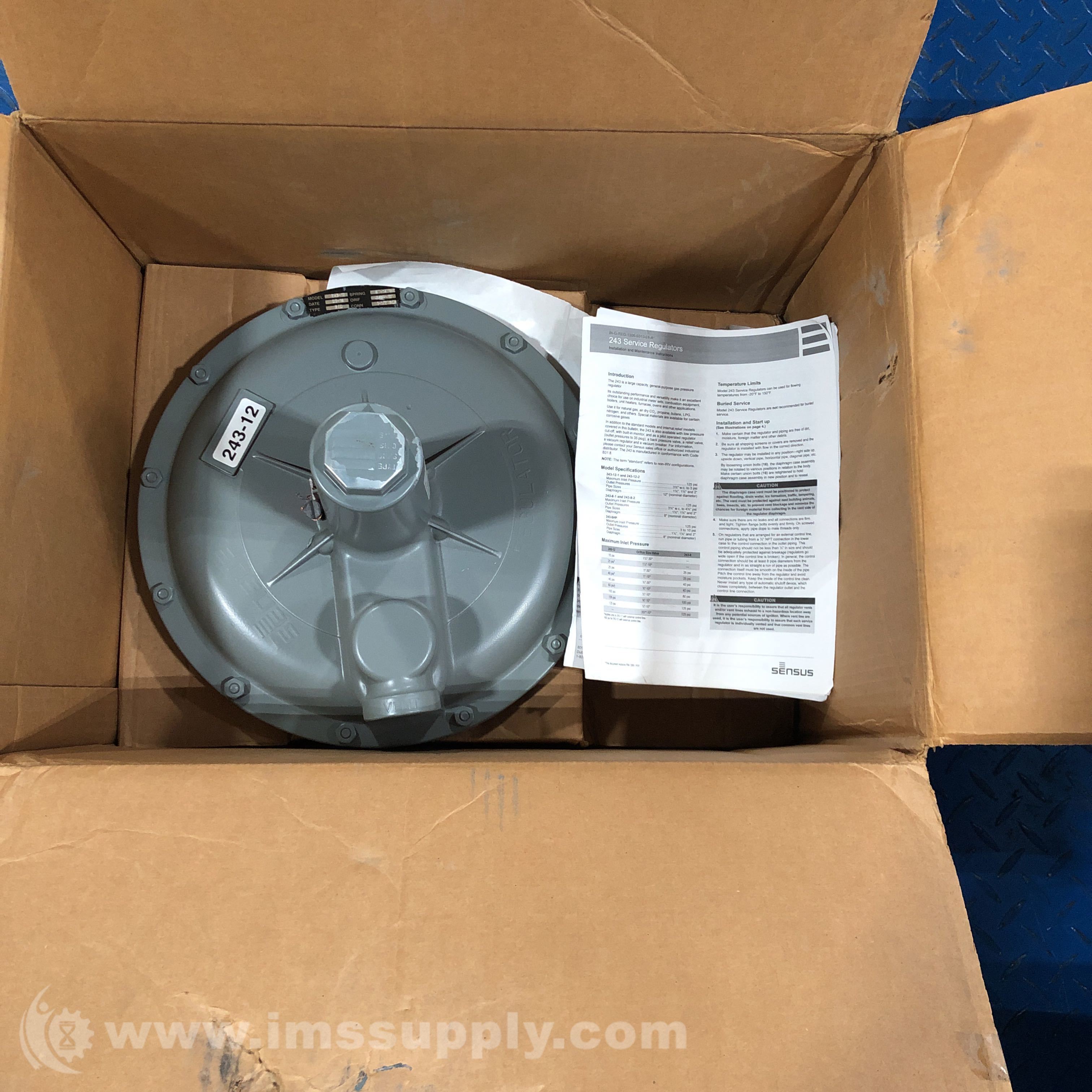 Sensus 243-12 Gas Propane Pressure Regulator - IMS Supply