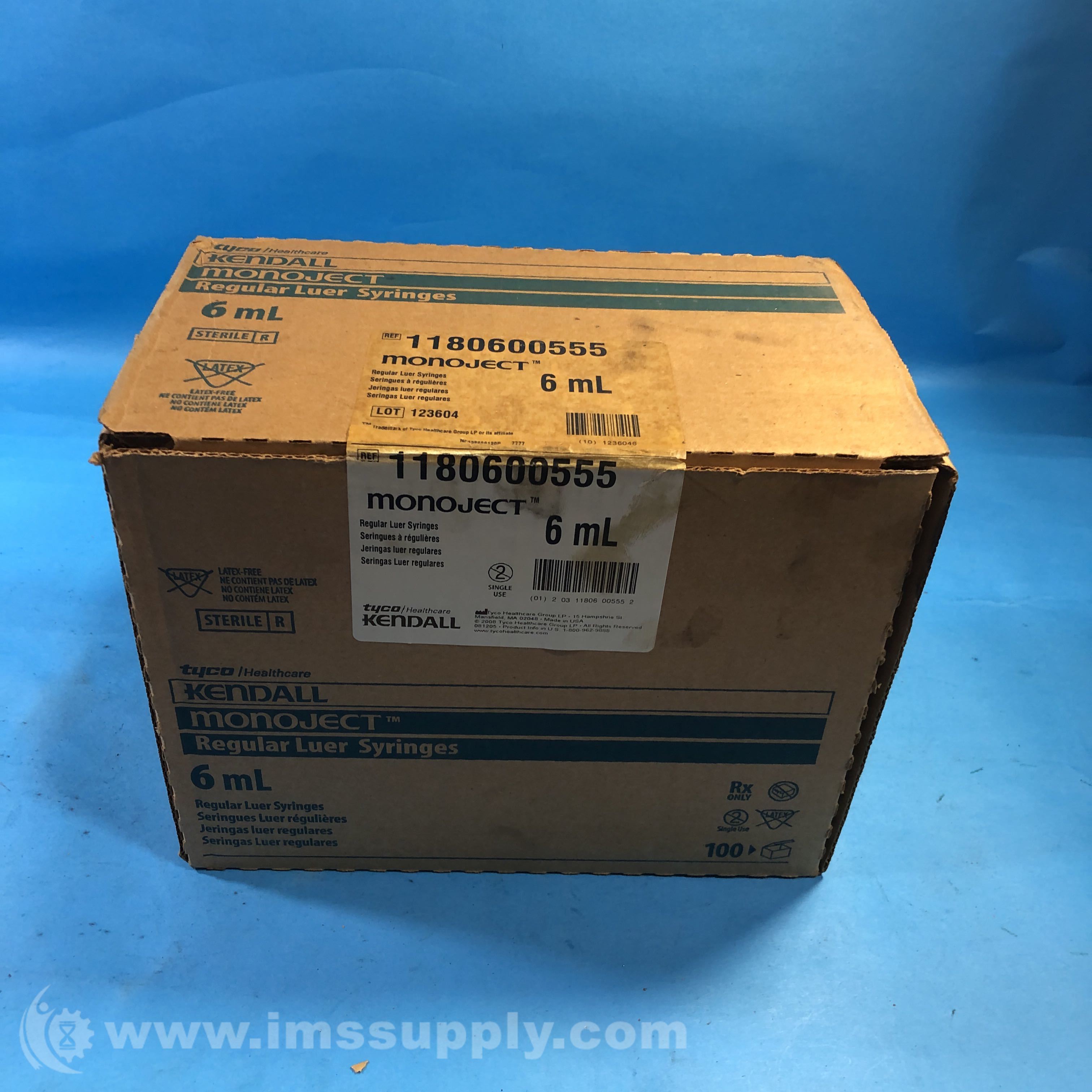 Tyco 1180600555 Box of 100 SoftPack 6cc Syringes - IMS Supply