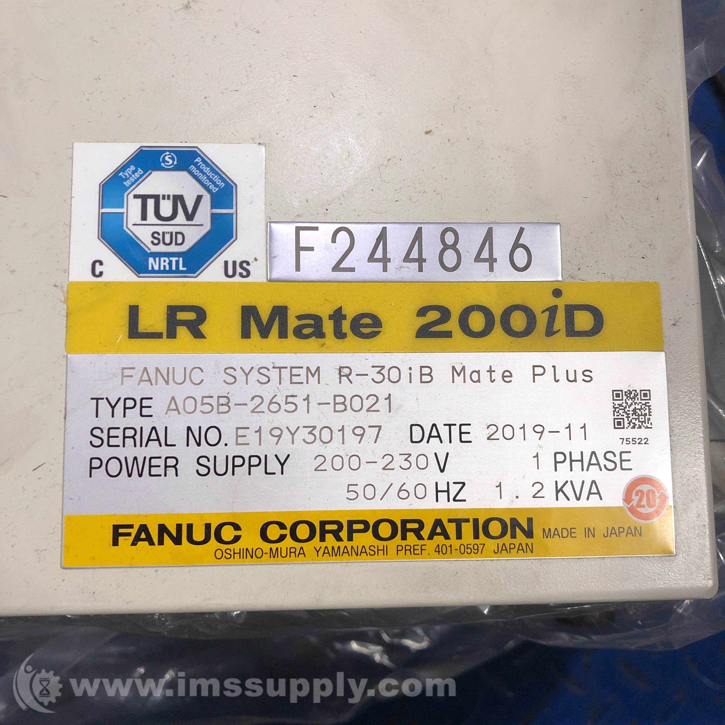 Fanuc A05B-2651-B021 R-30iB LR Mate 200iD Plus Controller - IMS Supply