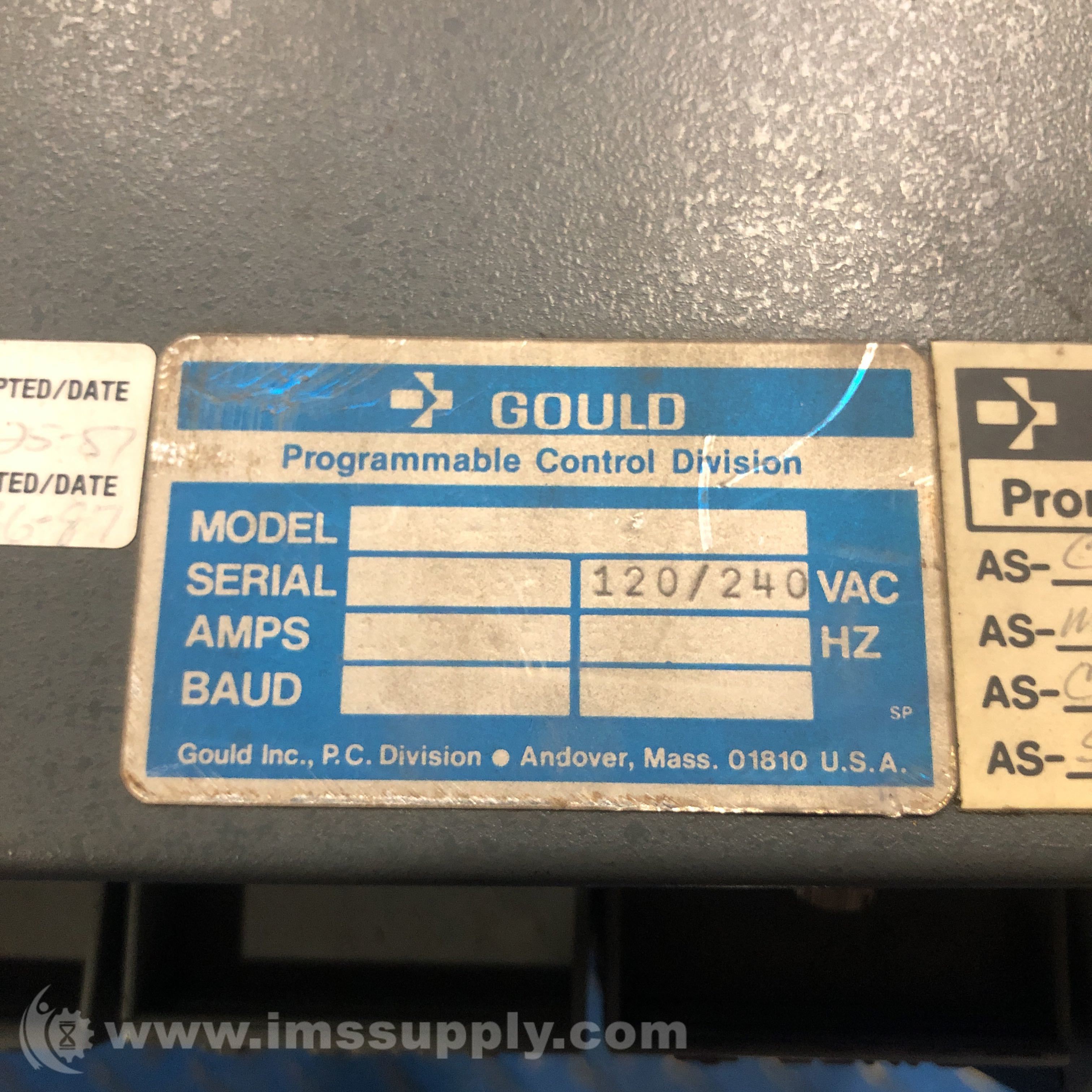 Gould AS-984A-832 Five Slot PLC Rack - IMS Supply