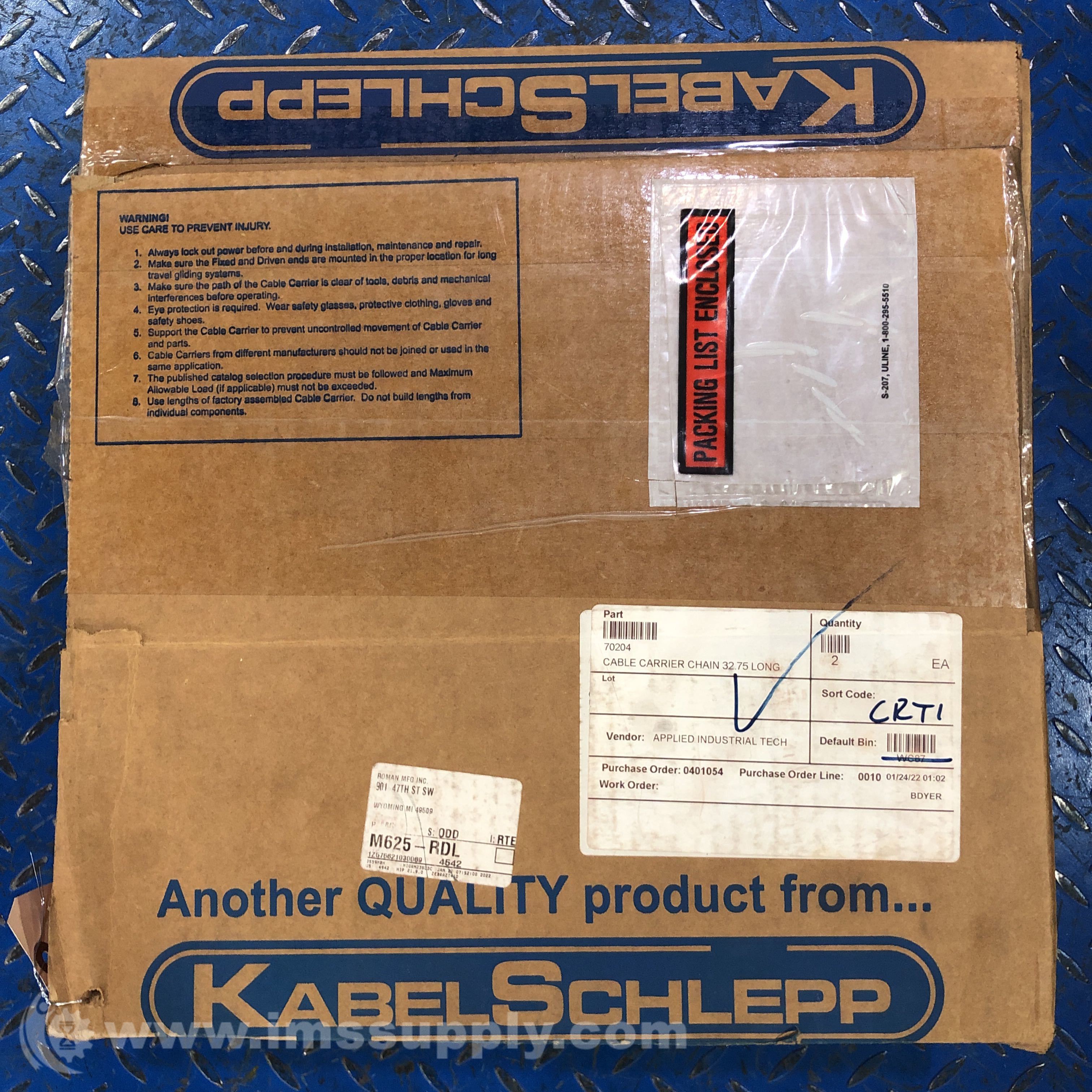 Kabelschlepp 70204 14 Link Box of 2 Cable Carrier Chains - IMS Supply