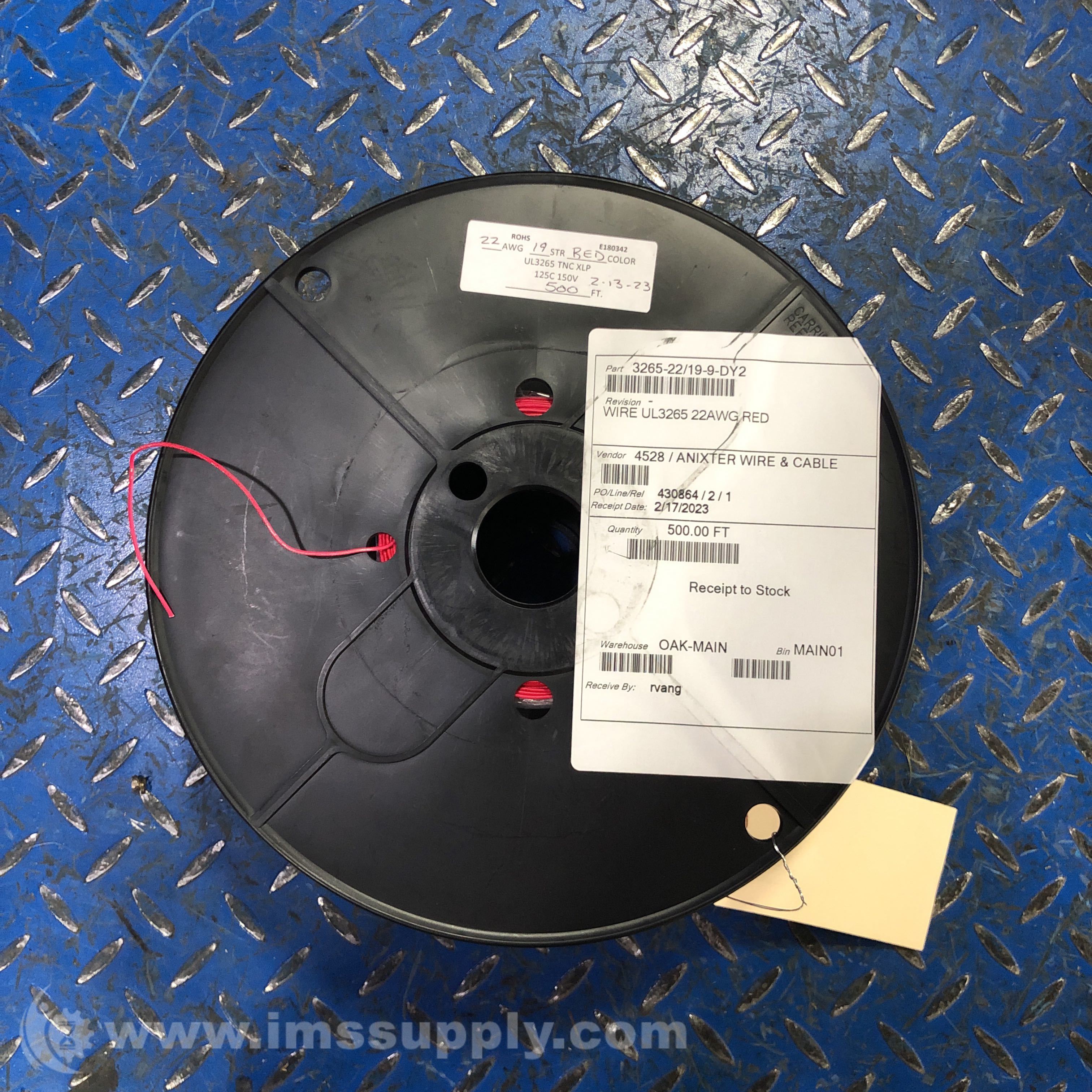 3265-22/19-9-DY2 500 Feet Red Wire, 22 AWG, UL3265 - IMS Supply