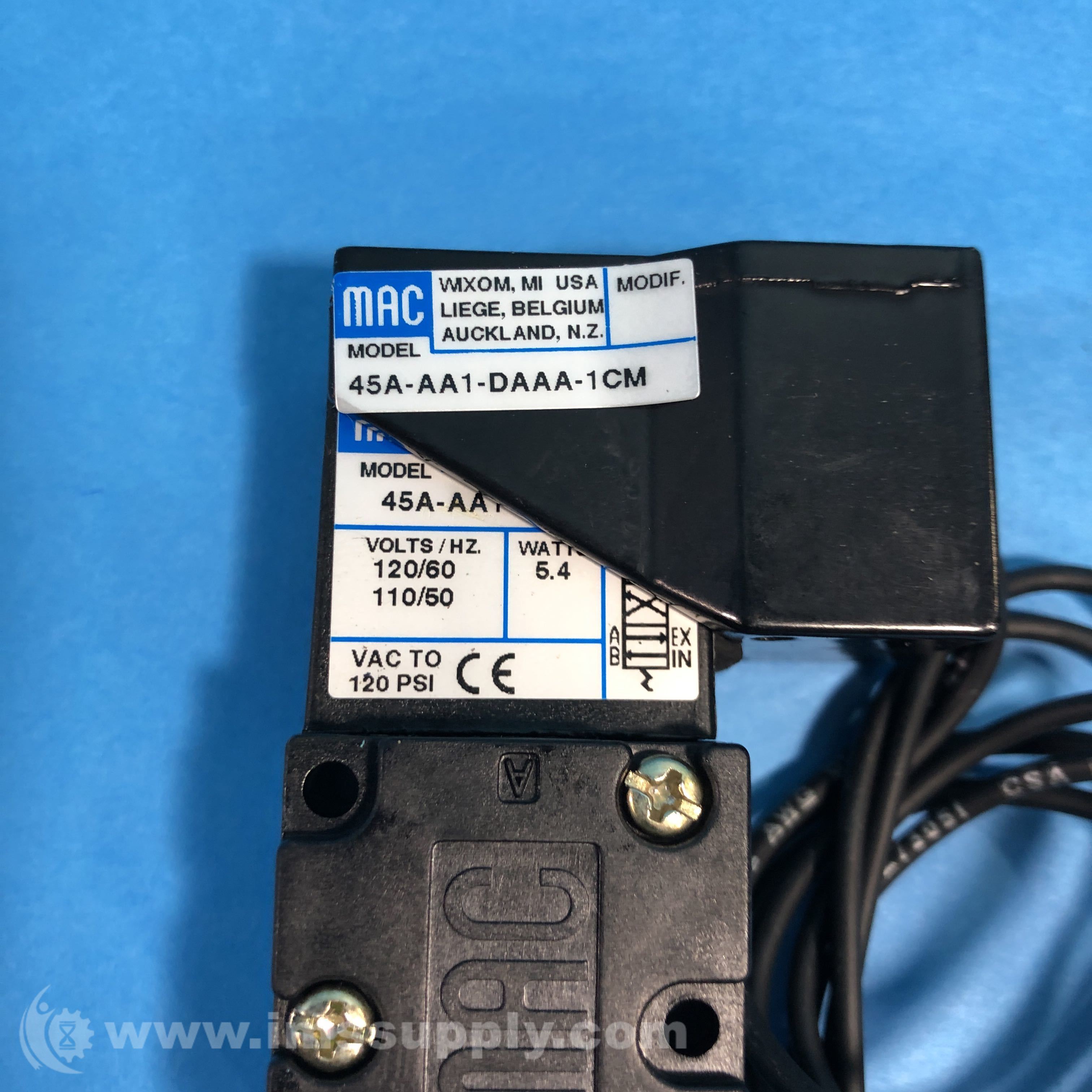 Mac Valves Inc 45A-AA1-DDAA-1CM Solenoid Valve - IMS Supply