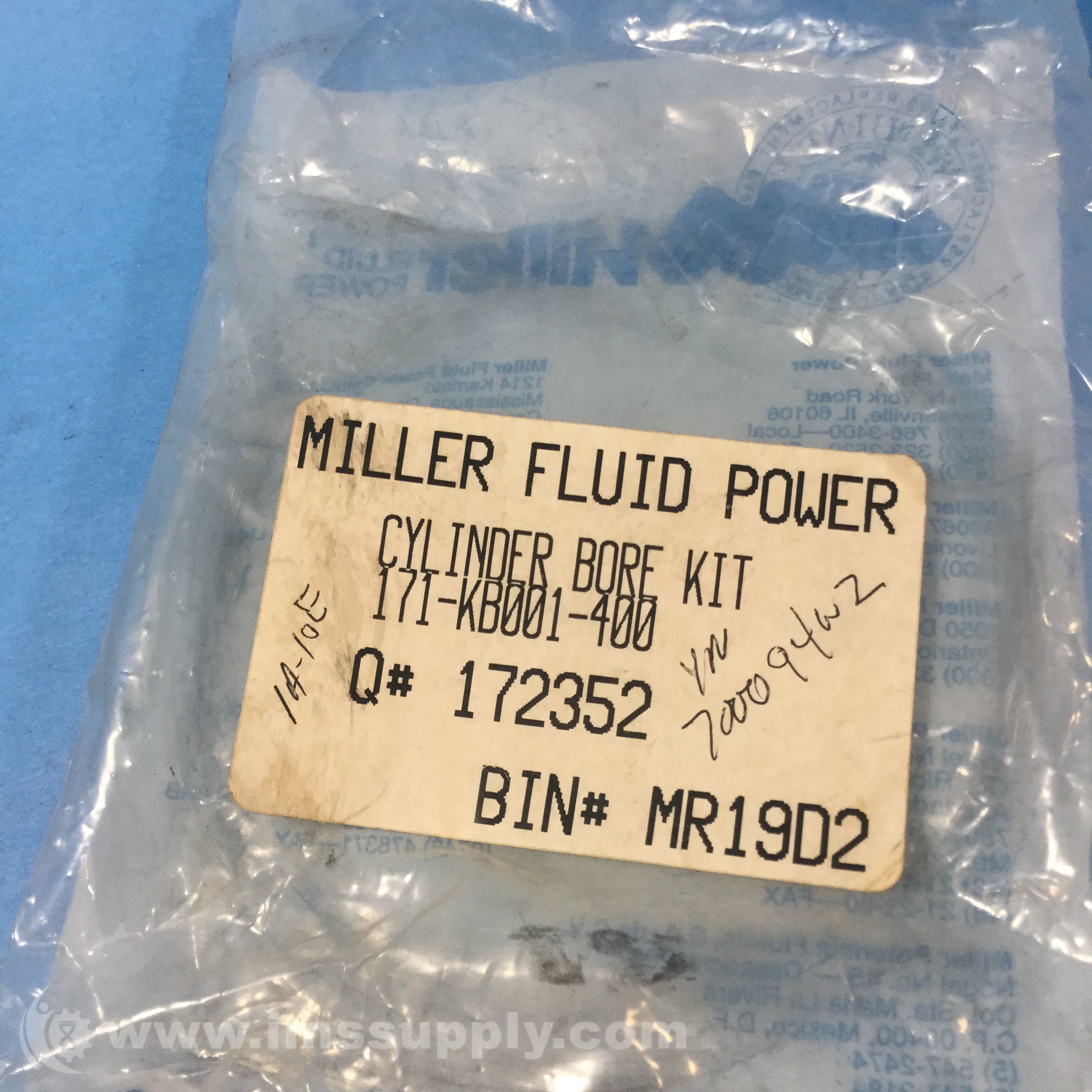 Miller Fluid Power 171-KB001-400 Cylinder Bore Seal Kit - IMS Supply