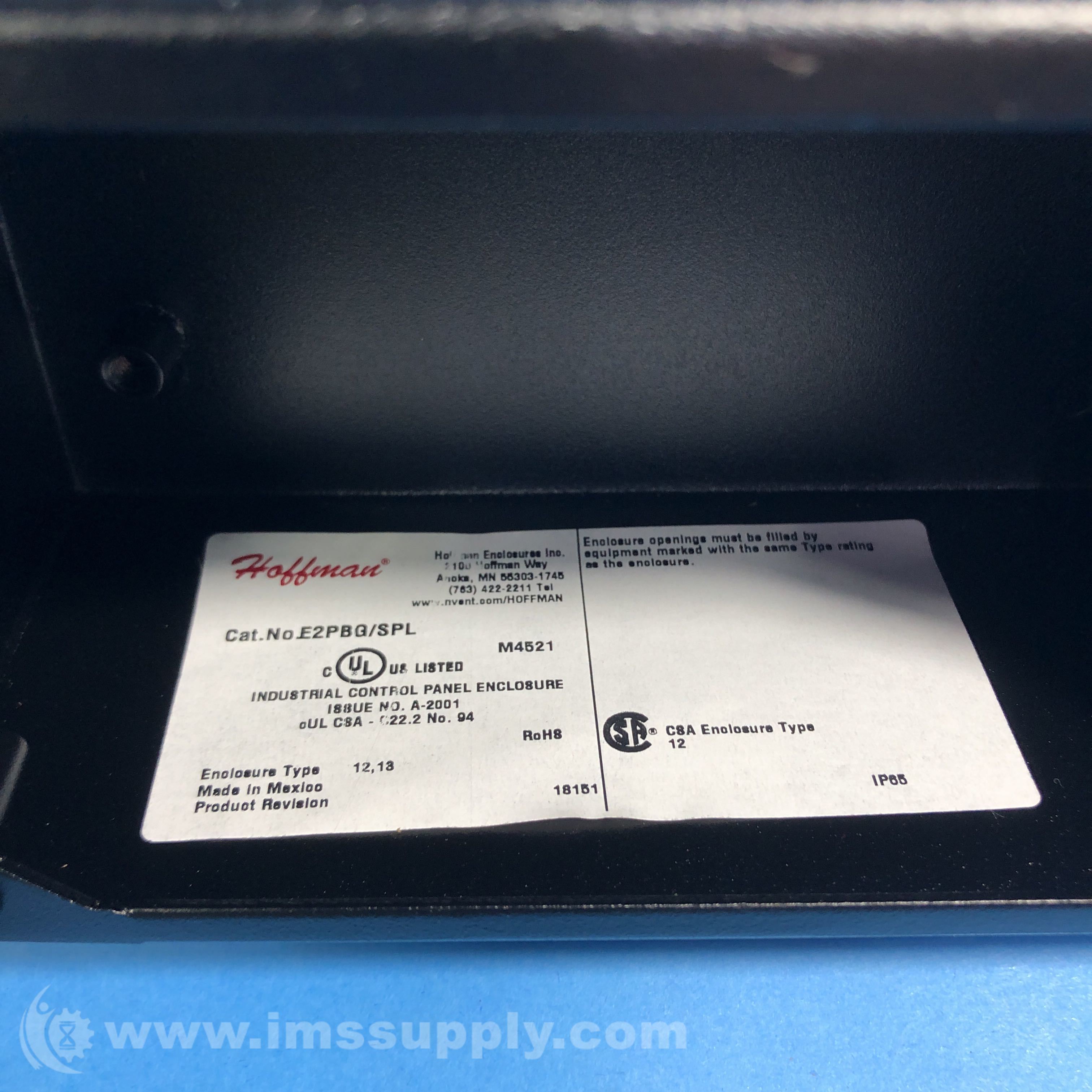 Hoffman E2PBG/SPL Pushbutton Enclosure, 2 Hole - IMS Supply