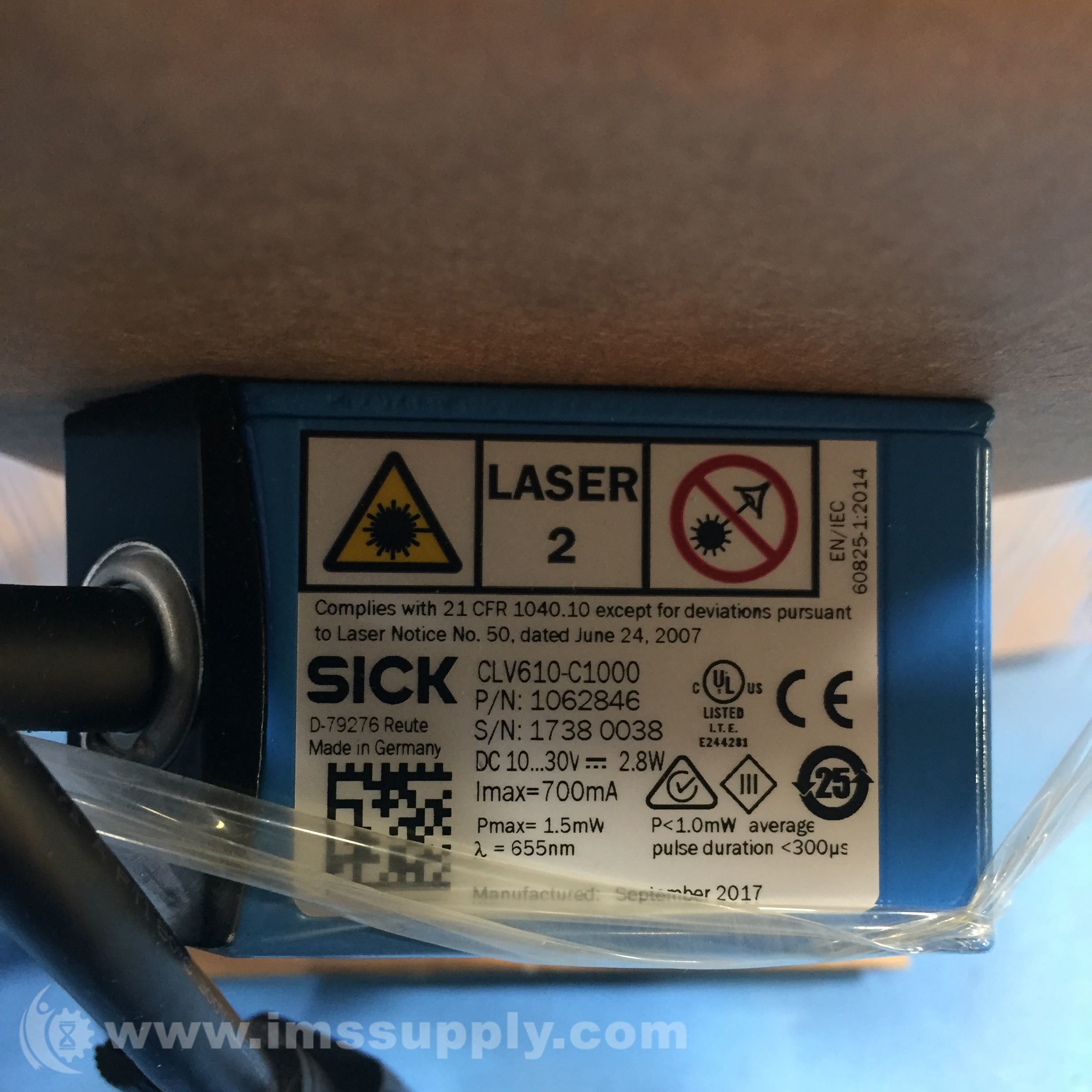 Sick CLV610-C1000 Fixed Mount Bar Code Scanner - IMS Supply