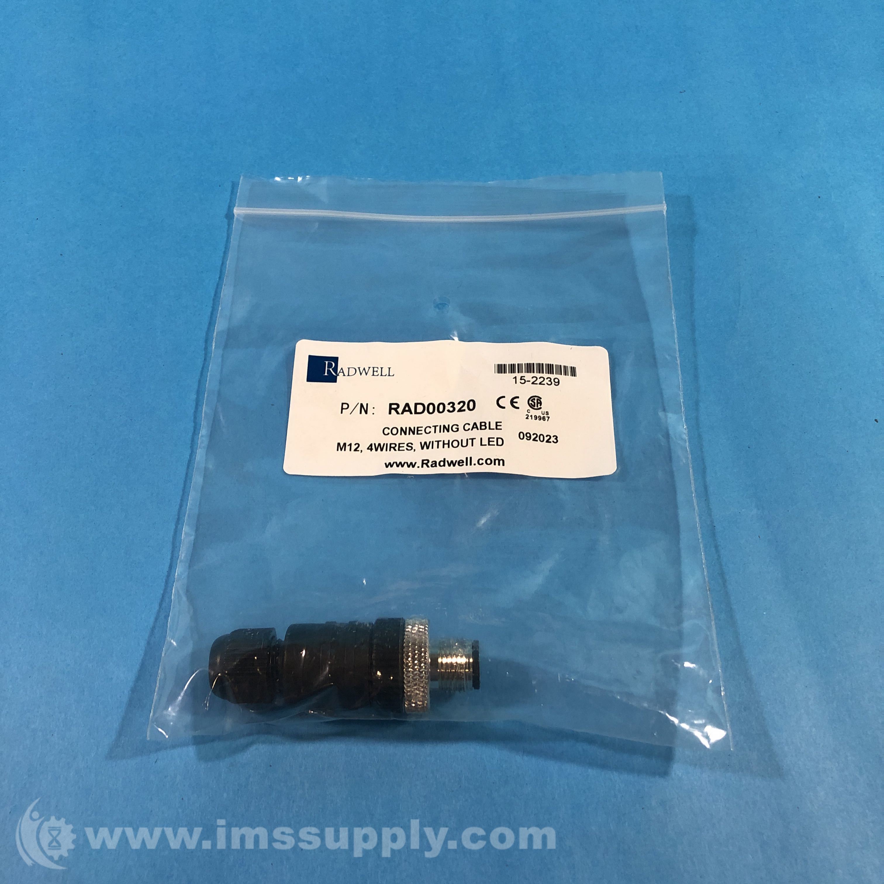 Radwell RAD00320 Field Connector, M12, Male, Straight, 4-PIN - IMS Supply