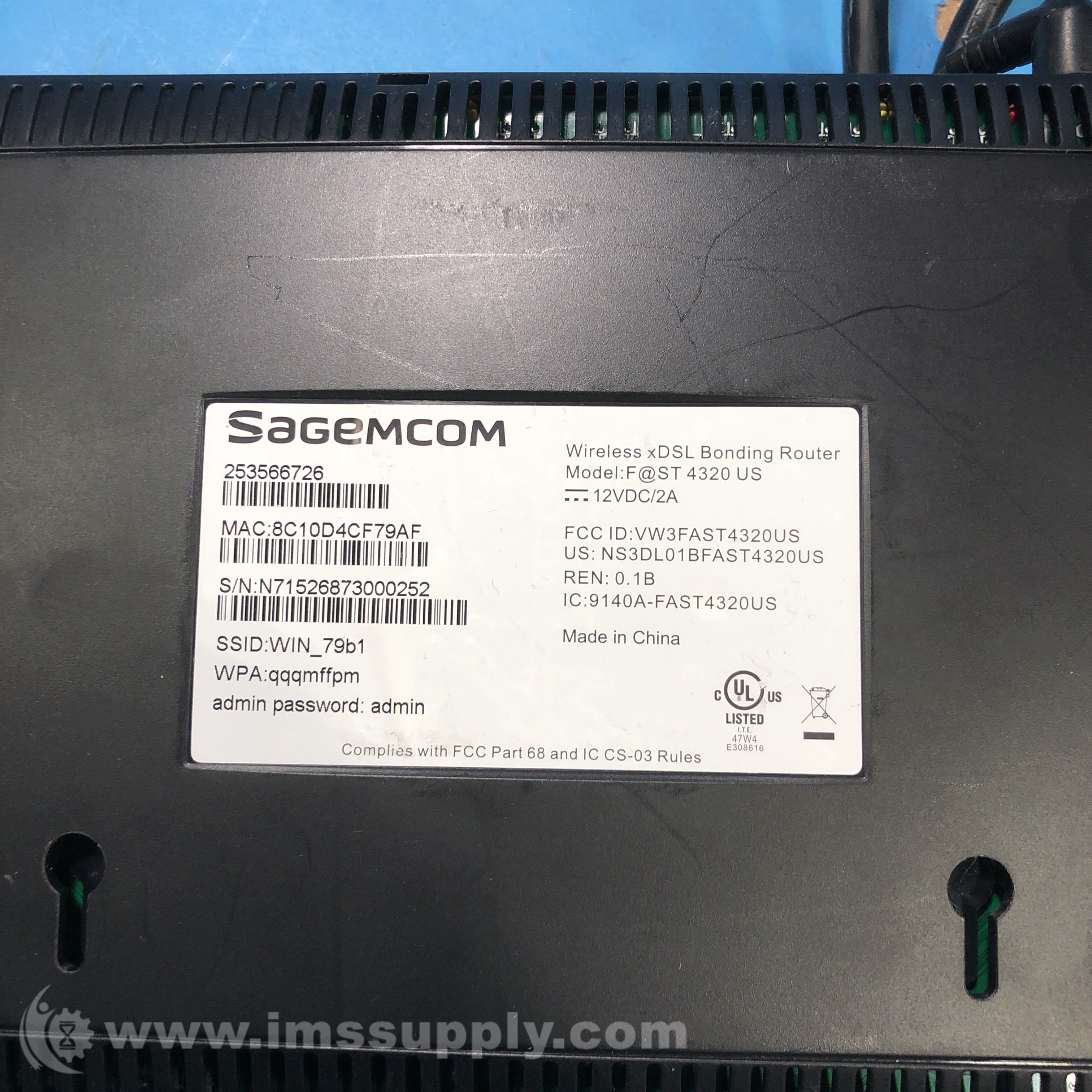 Windstream 253566726 Modem Wireless Router - IMS Supply